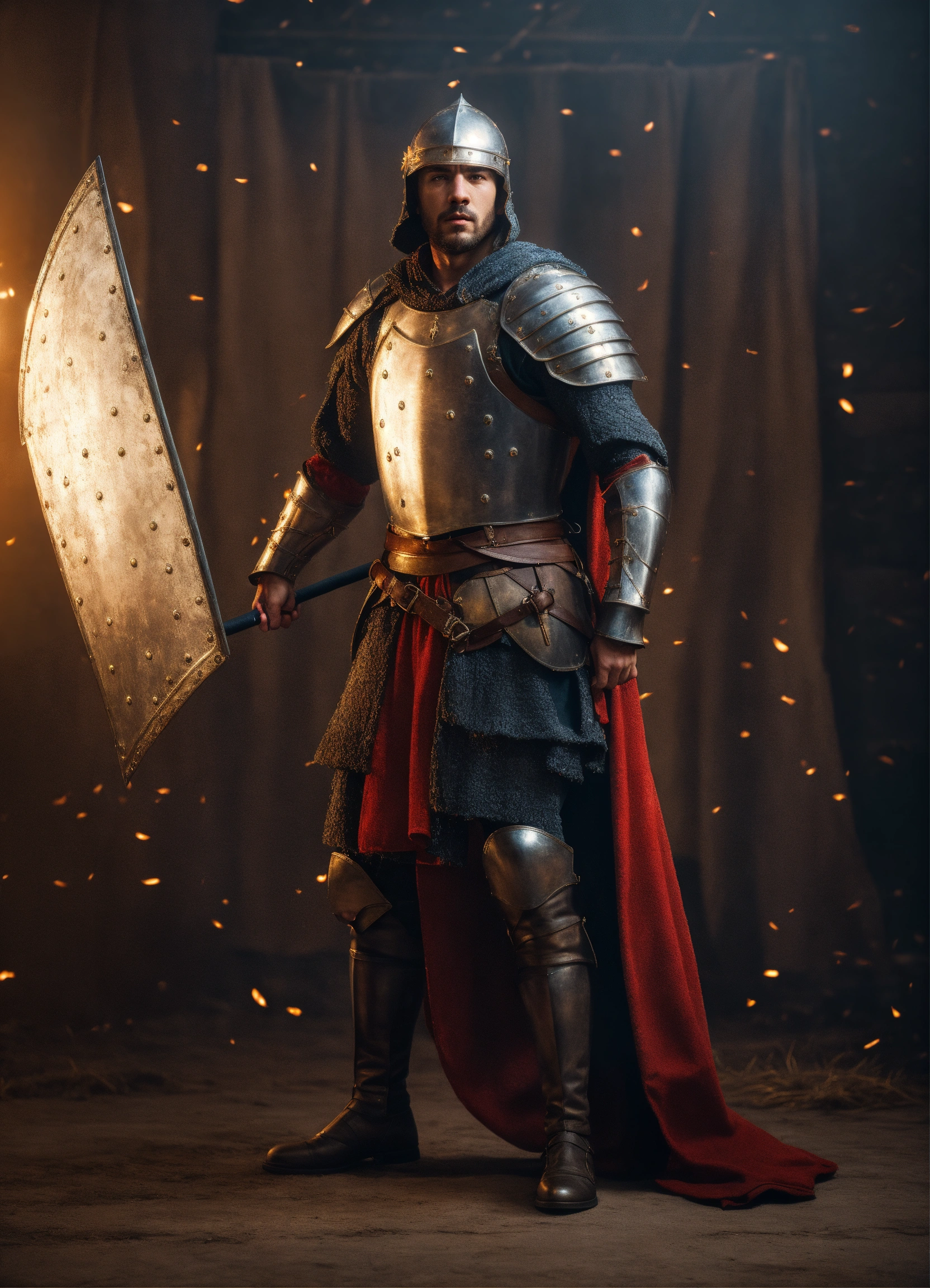 Lexica - A realistic full body portrait of a medieval Fighter with ...