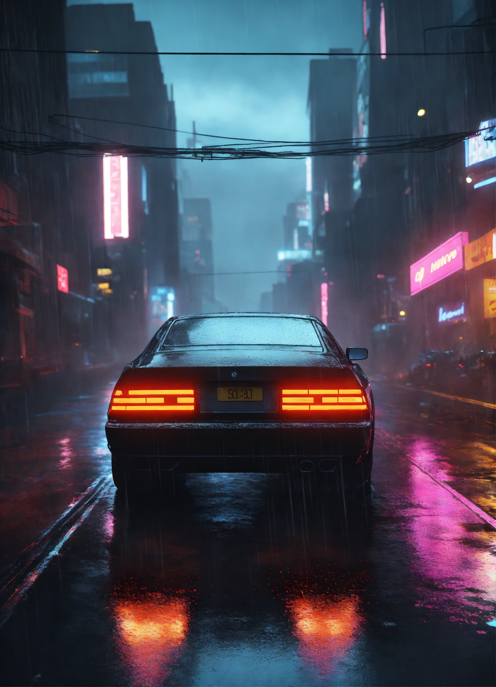 Lexica - Comic book, 3d render style, A wide shot of a black shiny car ...