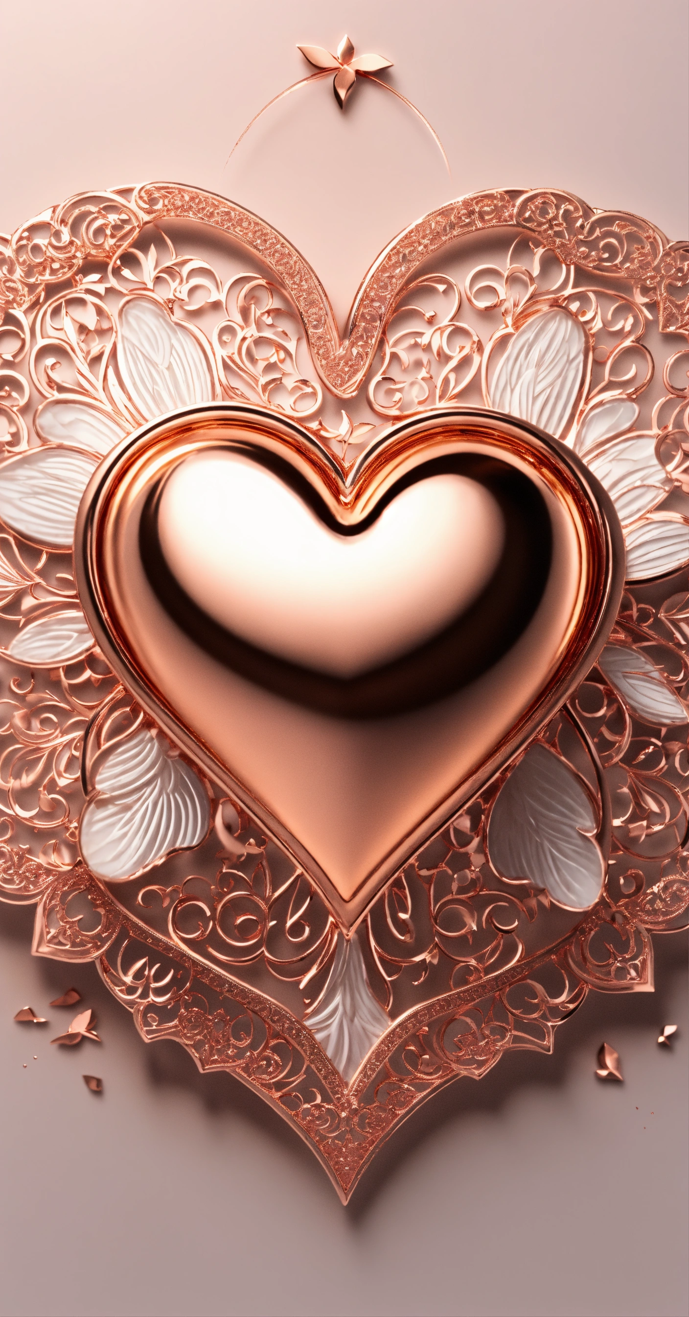Lexica - Beautiful and perfect rose gold heart, detailed, digital ...