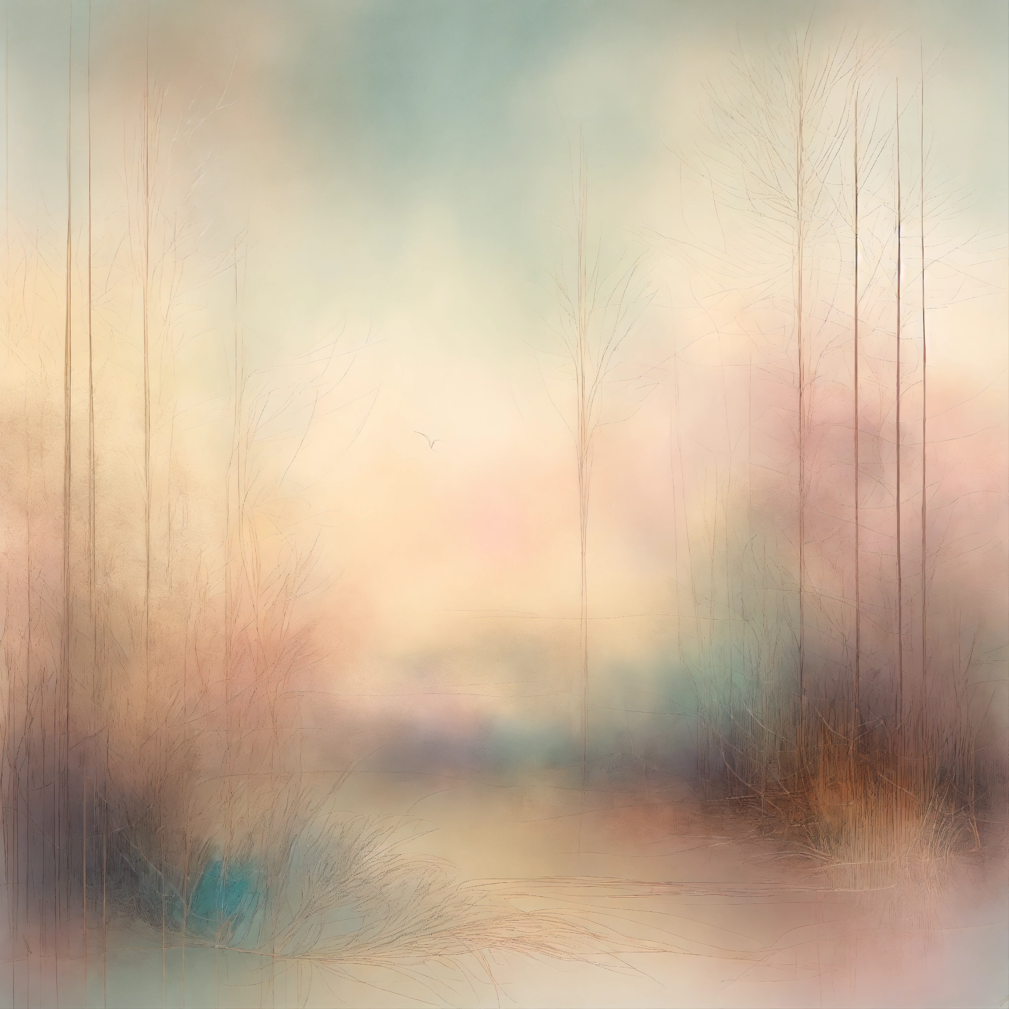Lexica - Abstract art, hazy, mist, sketched lines floating in a ...
