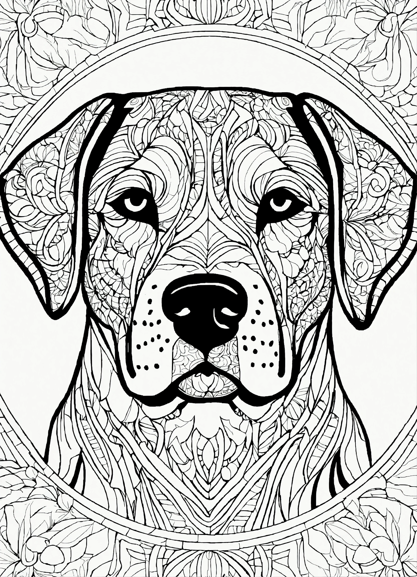 Lexica - Coloring page for adults, bold lines, dark lines, mandala ...
