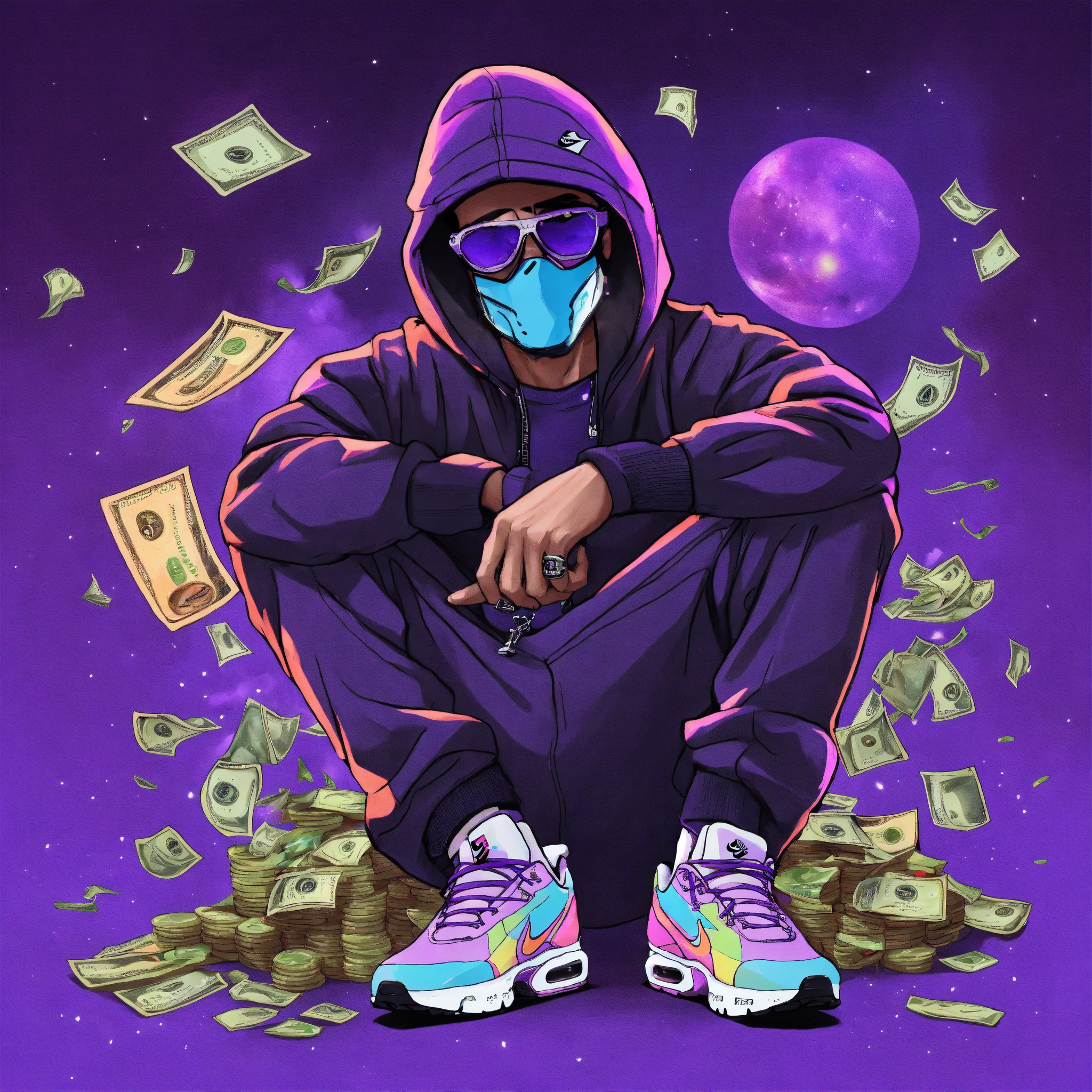 Lexica - Criminal, german rapper, alien face, baggy pants, nike air max ...