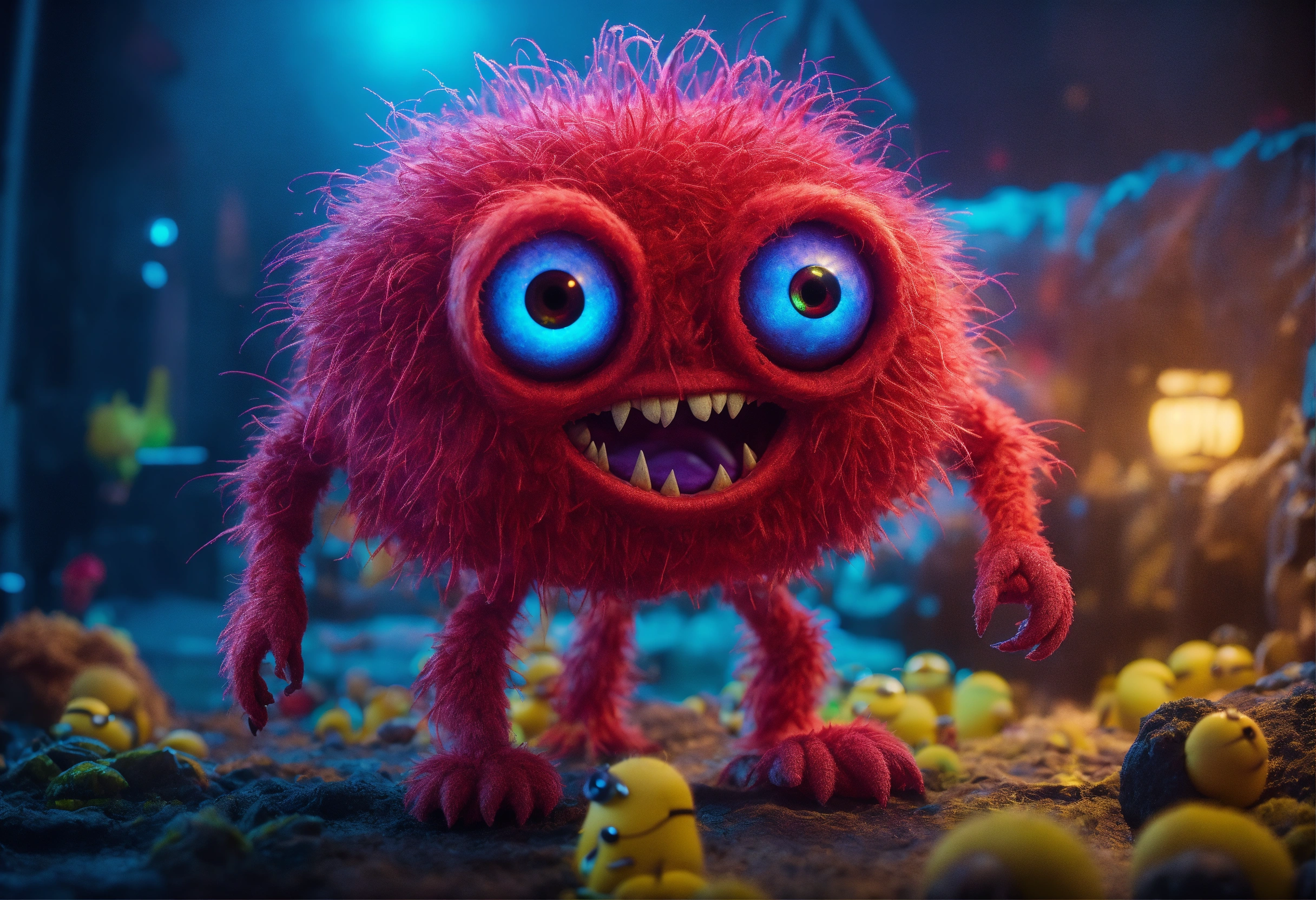 Lexica - CGI! scary red germ monster character. Highly detailed. Scary ...