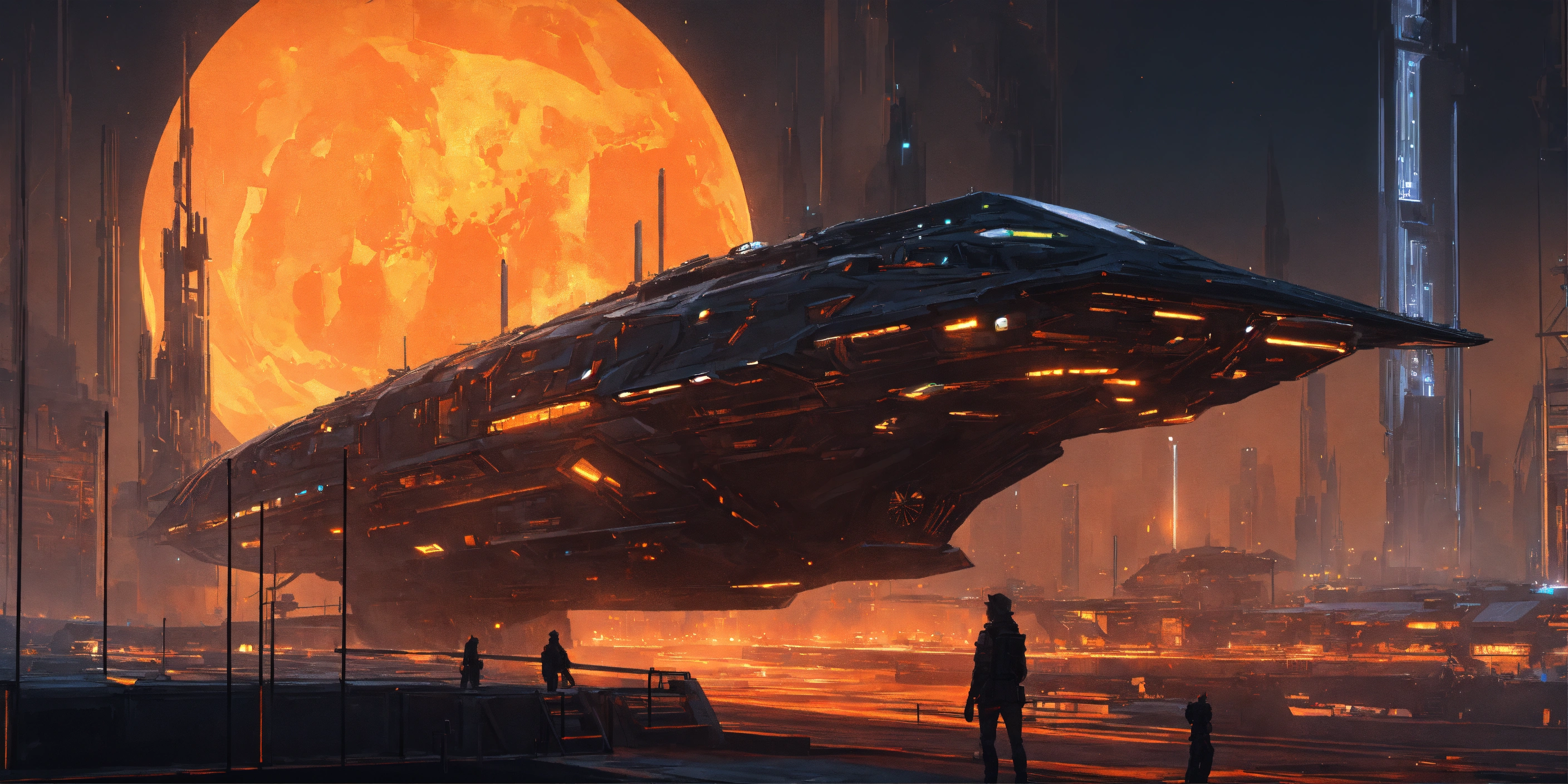 Lexica - A dystopian cityscape, jagged structures, bottom left of image ...