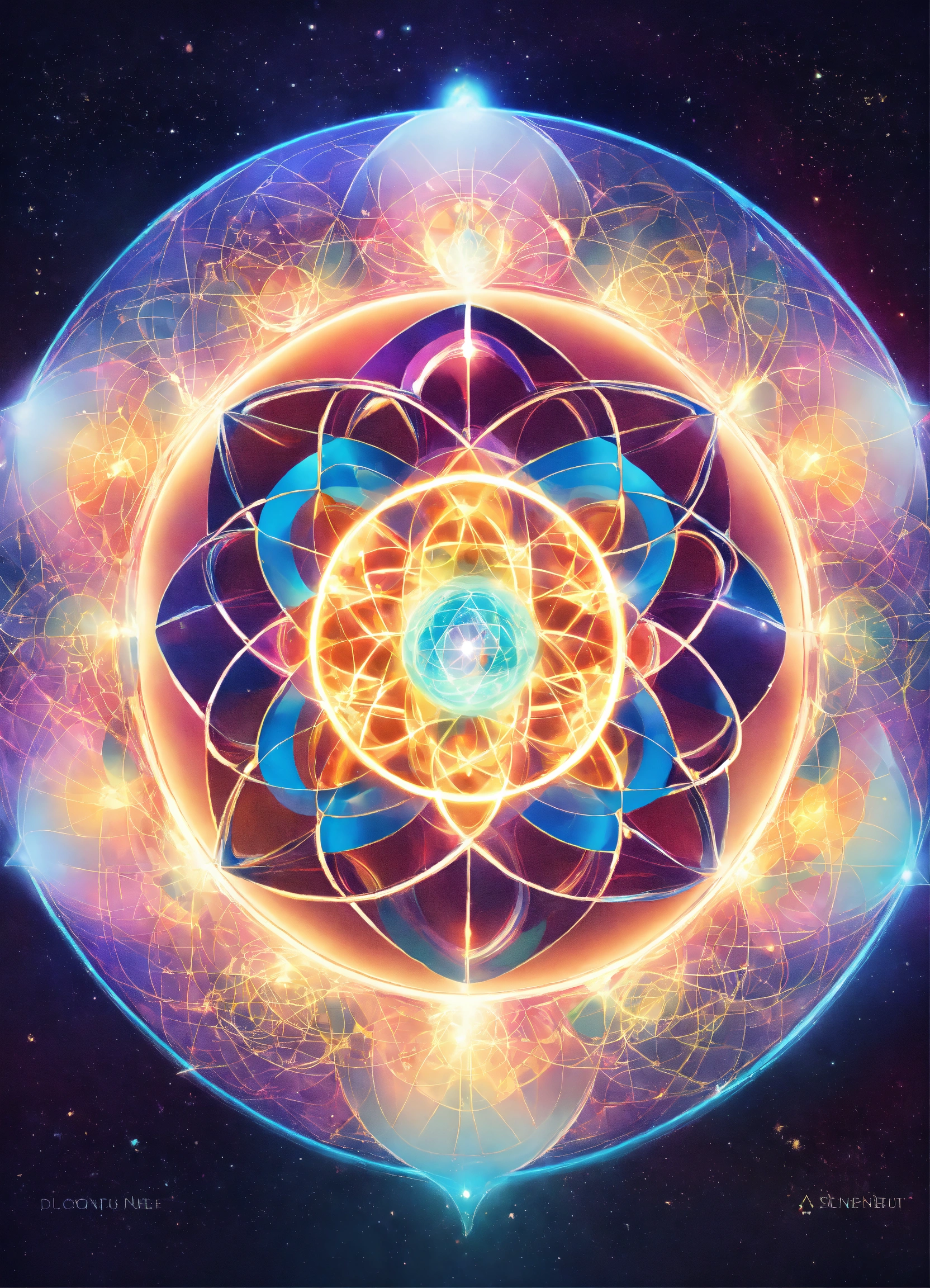 Lexica - A atom symbole, connected to other universe, pastel colors ...