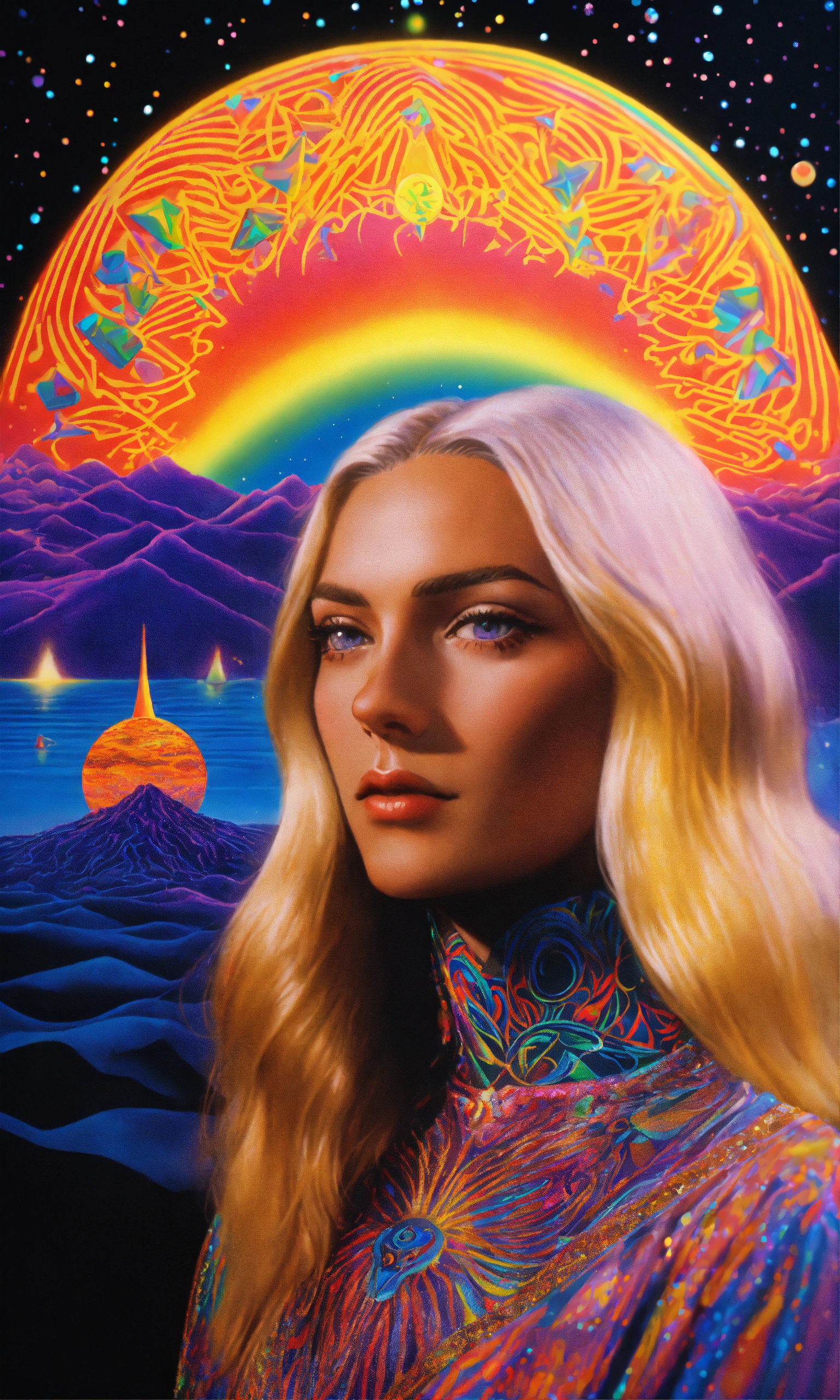 Lexica - Photorealistic portrait Gothic Fashion, of cosmic Alex Grey ...