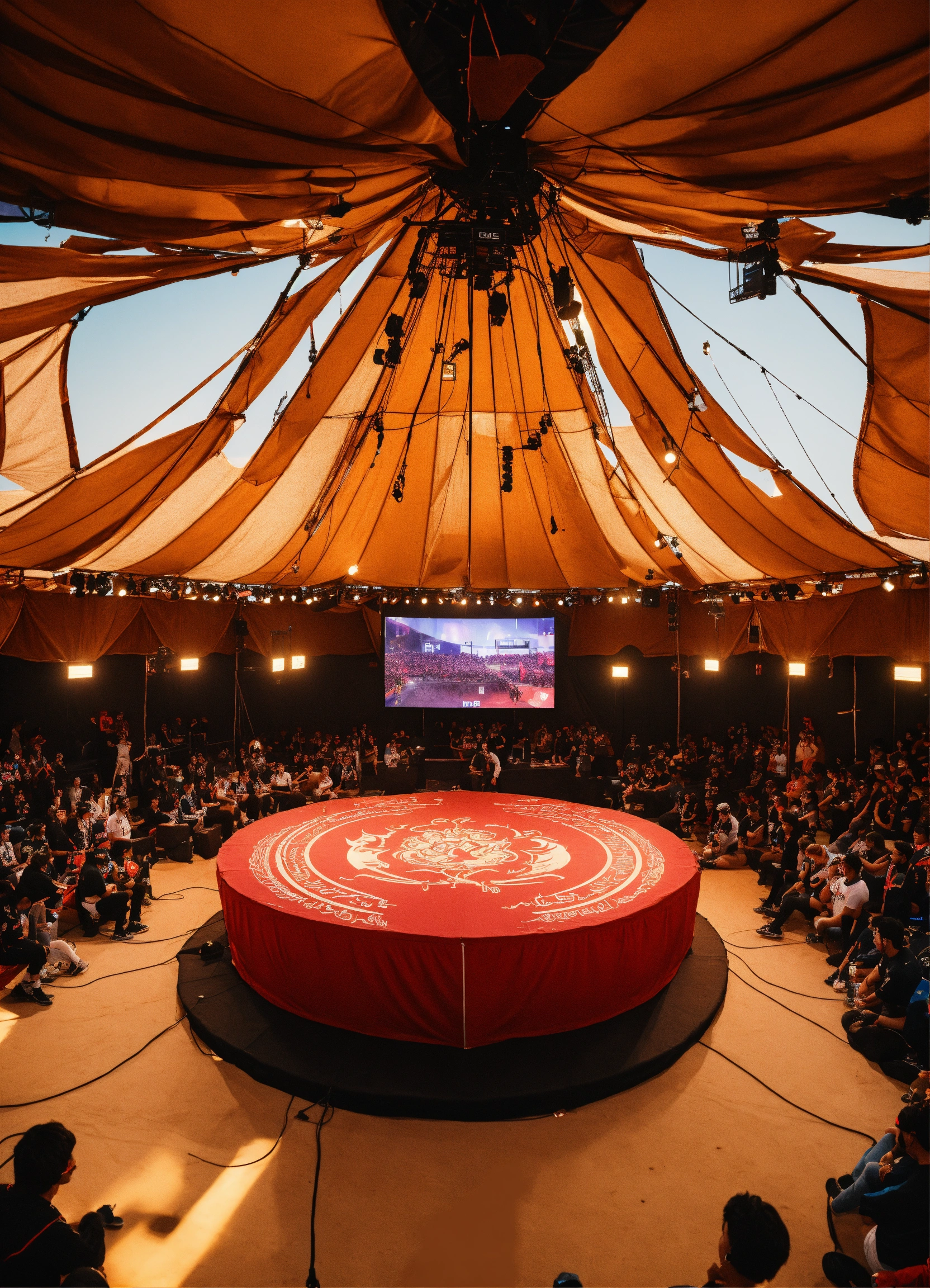 Lexica - Generate an image of a small esports venue's indoor desert ...