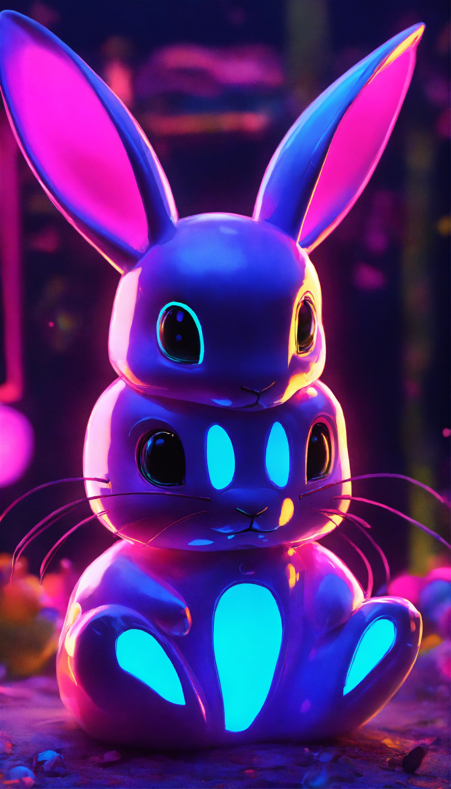 Lexica - Cute neon bunny magical --chaos 60