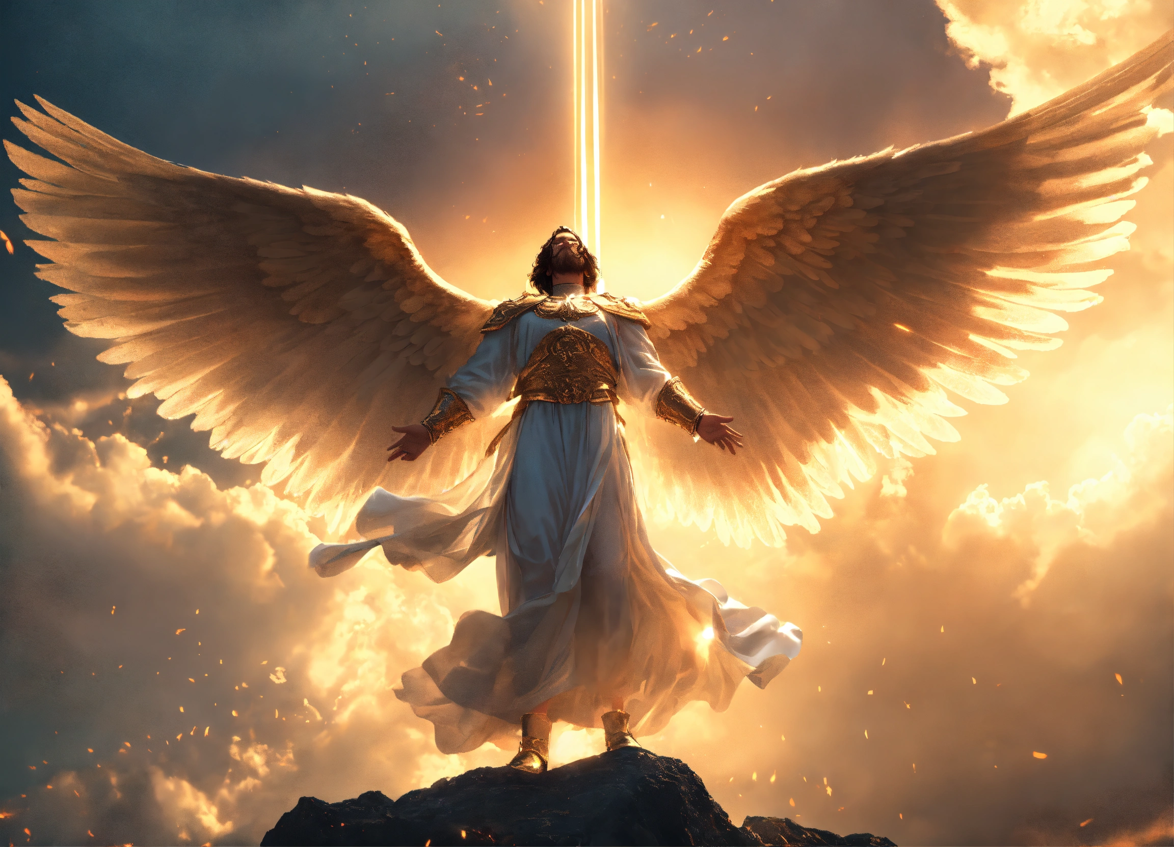 Lexica - God expelling angels from heaven, cinematic, realistic, 8k