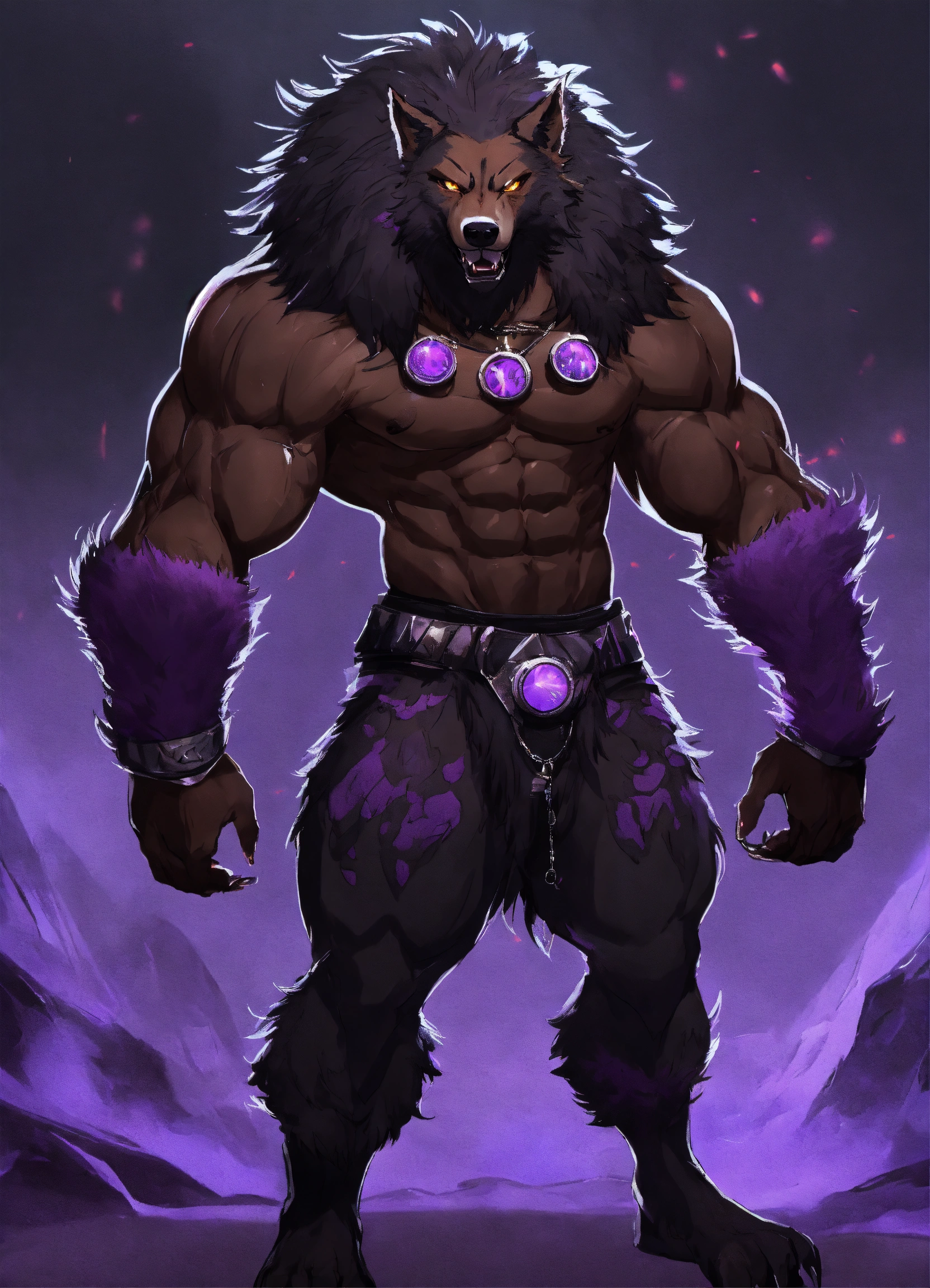 Lexica - African werewolf anime character, muscular physique, which is ...