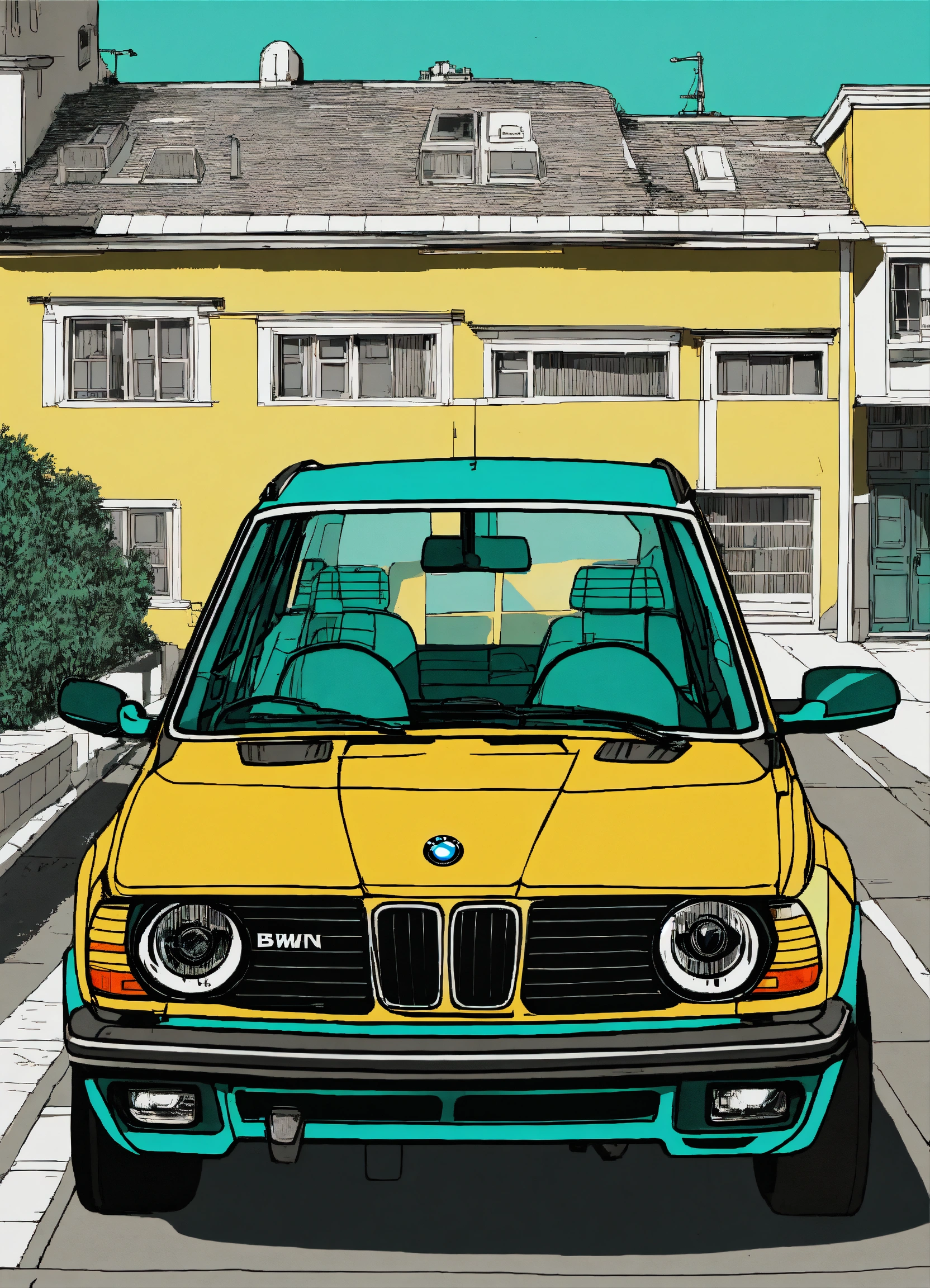 Lexica - Detailed pen and ink illustration of BMW X5, to include ...