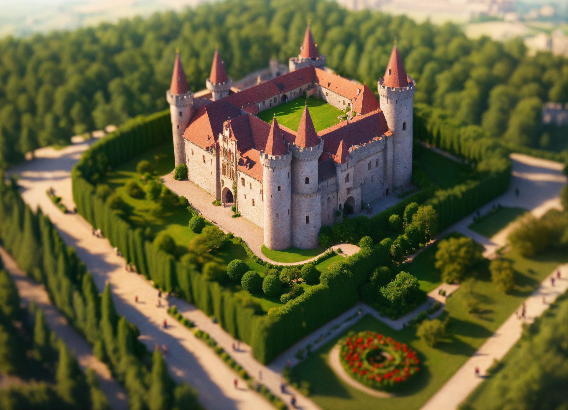 Lexica - Ultra realistic, photorealistic, bird's eye view of a small ...