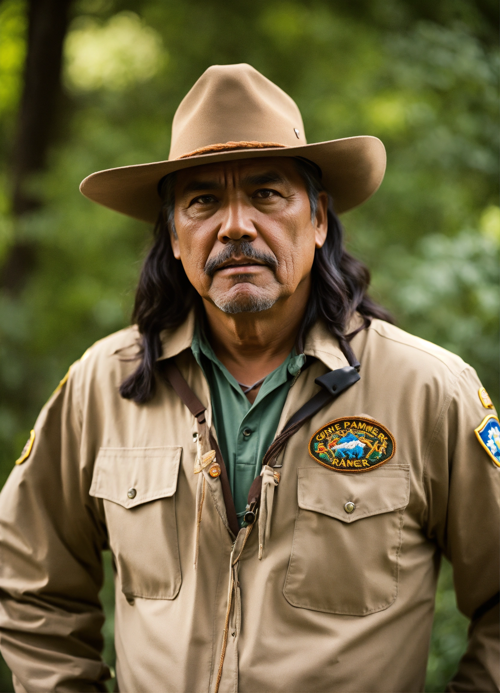 Lexica - Scared unique expressive middle-aged park ranger cherokee ...