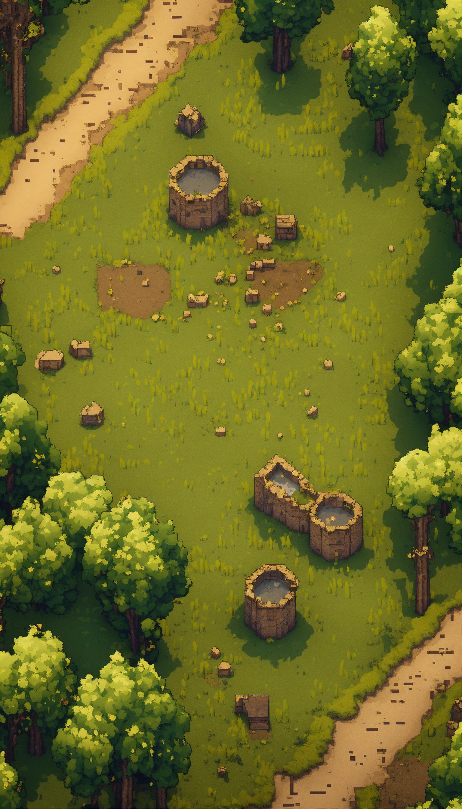 Lexica - Top down close up simple blocky pixel image of an empty post ...