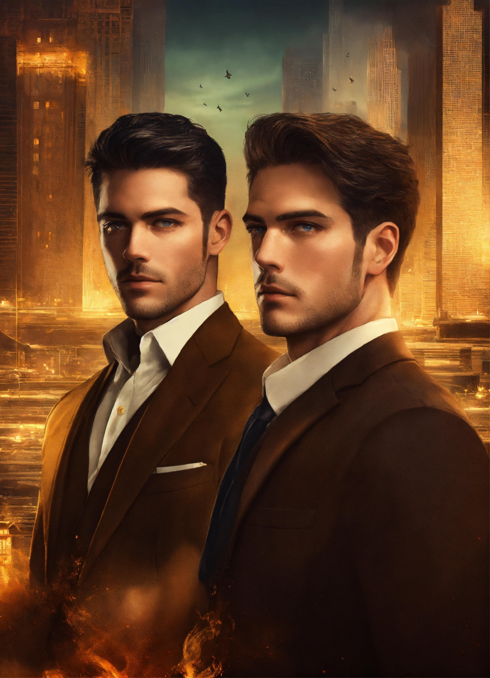 Lexica - Create a character for book cover design TWO handsome MENS ...