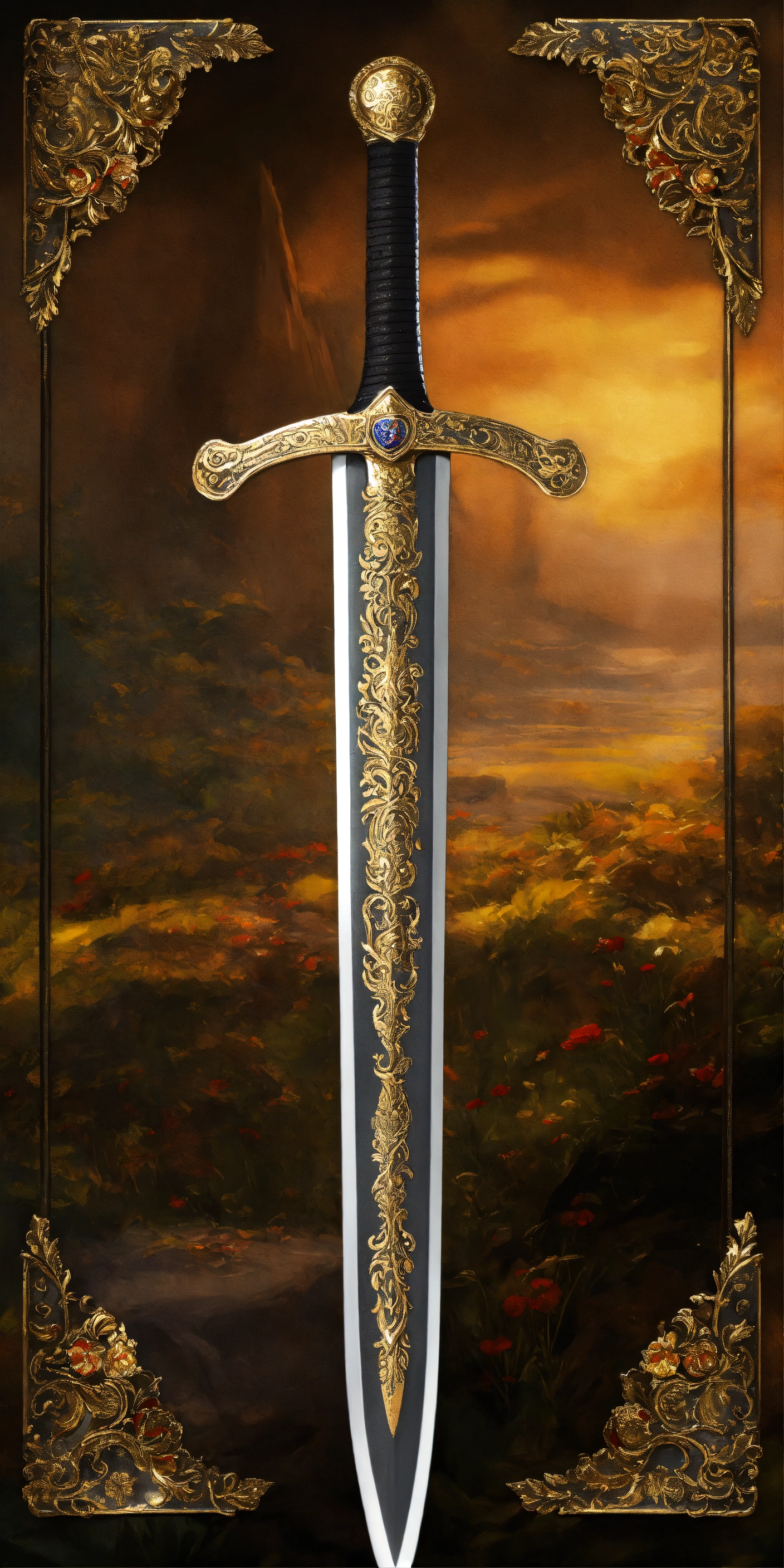 Lexica - Richly decorated long longsword, ultra realistic, very detailled
