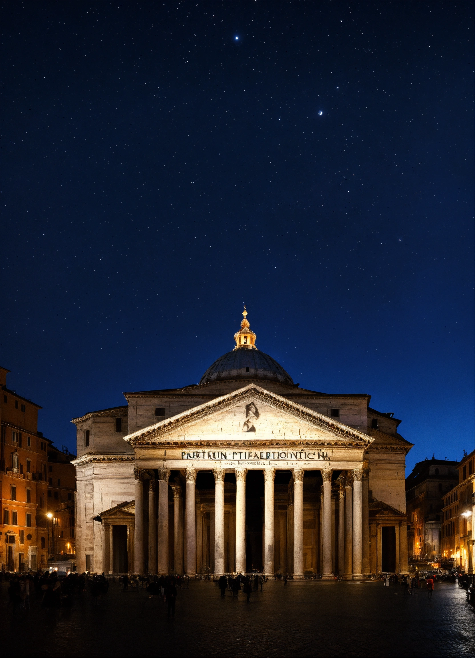 Lexica - Rome pantheon skyline night 4k very detailed