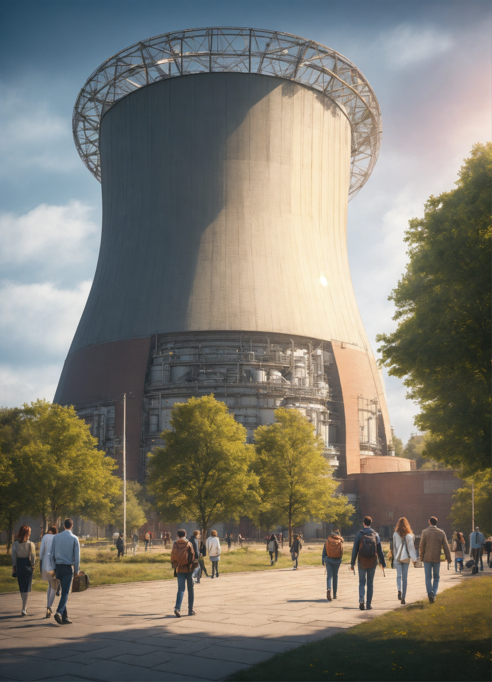 Lexica - Modern nuclear reactor in beautiful urban landscape with ...