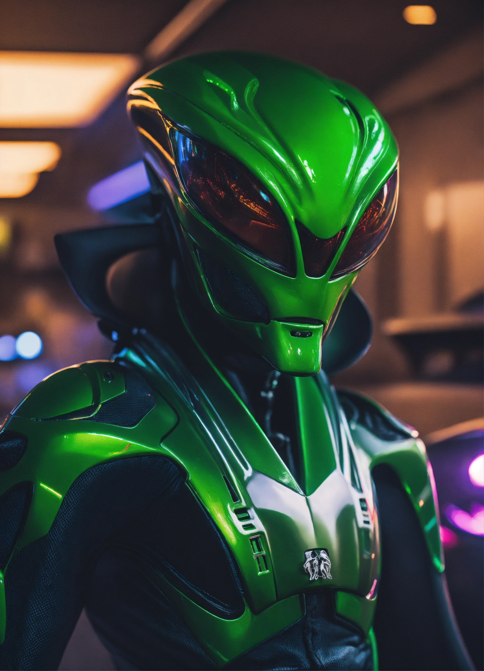 Lexica - Alien smokin blunt inside ferarri 4k