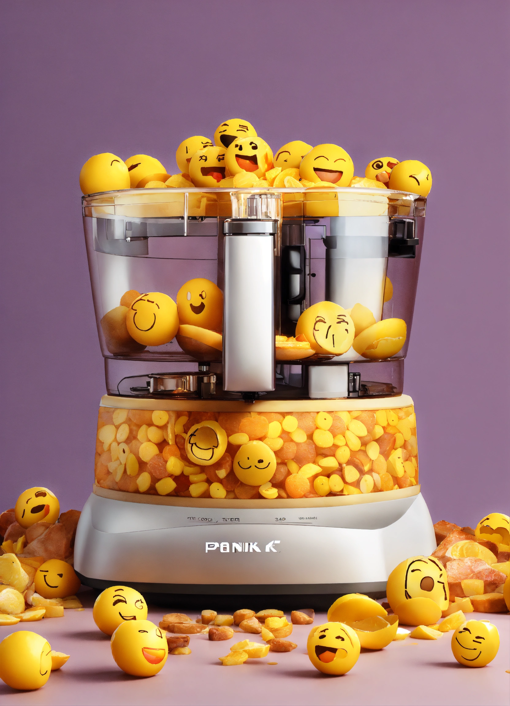 Lexica - A food processor full of emojis panik 3d smooth