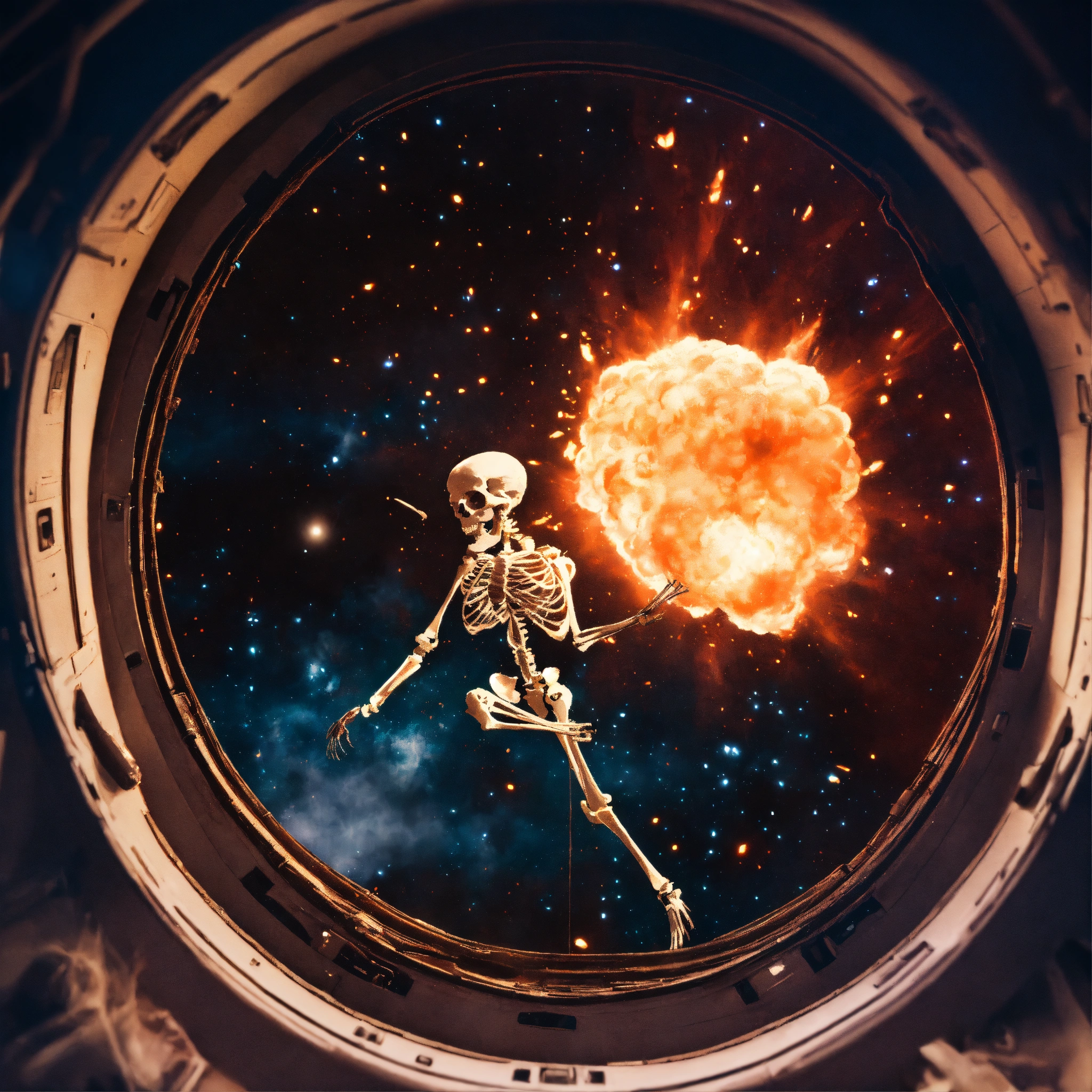 Lexica - A photograph capturing a side view of a skeleton ghost spirit ...