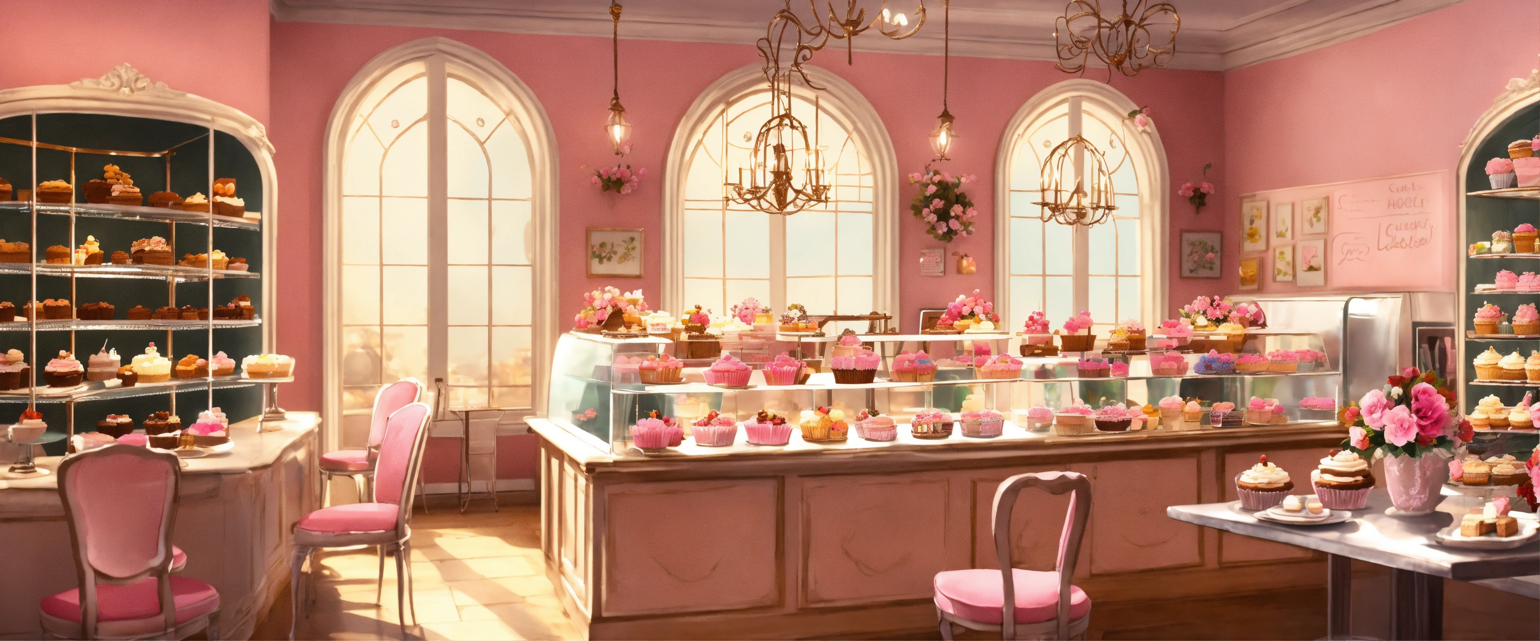 Lexica - Concept art of beautiful bakery, girly, cute, indoors ...