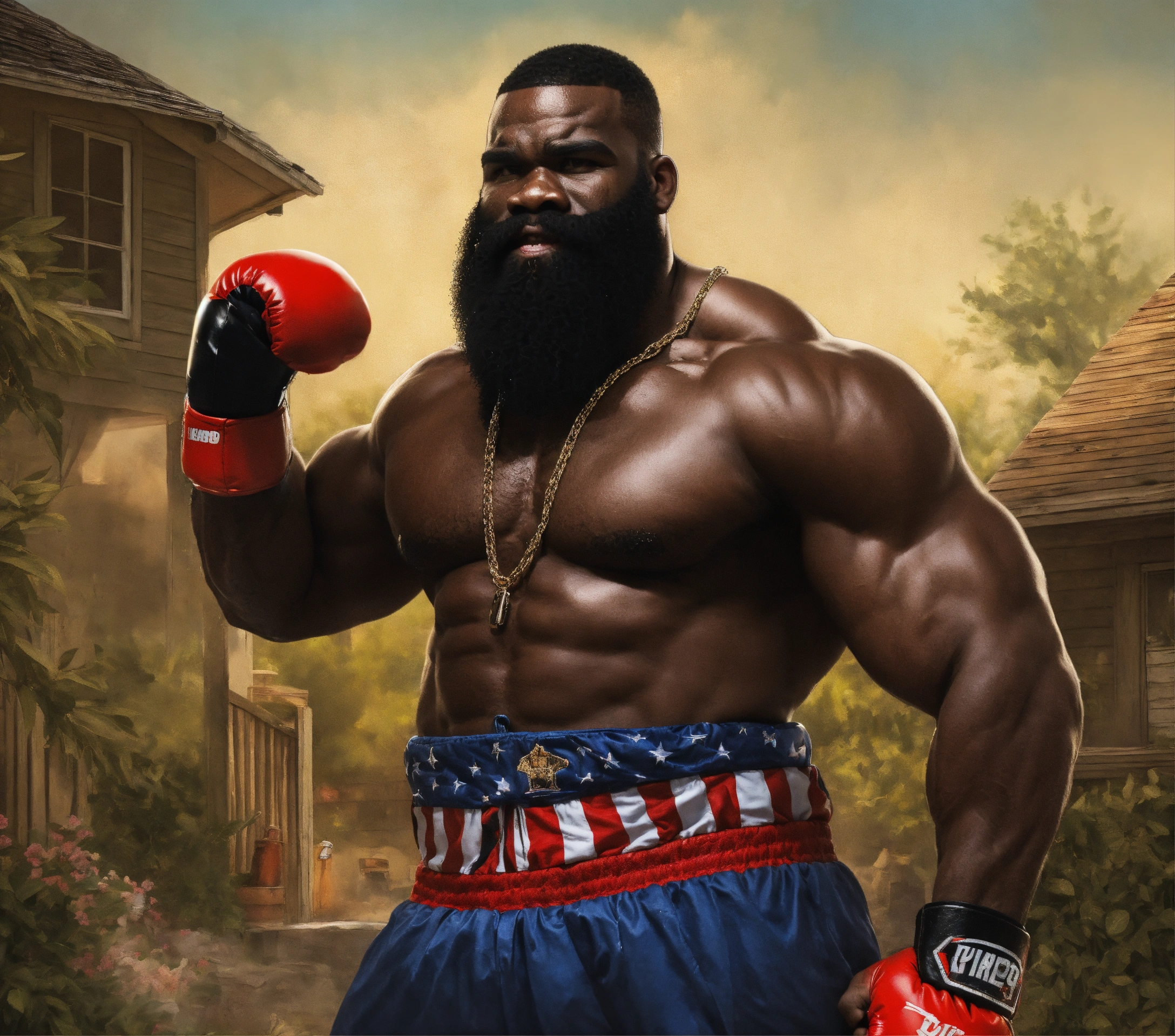Lexica - Full view kimbo slice backyard brawler