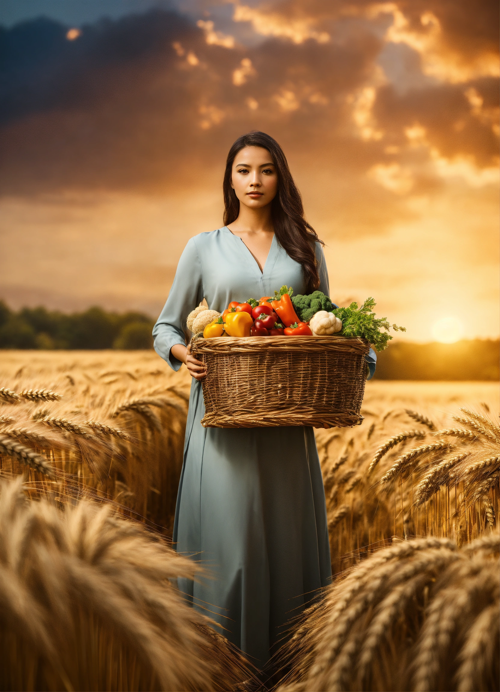Lexica - Goddess of the harvest, holding sheaf of wheat and basket of ...