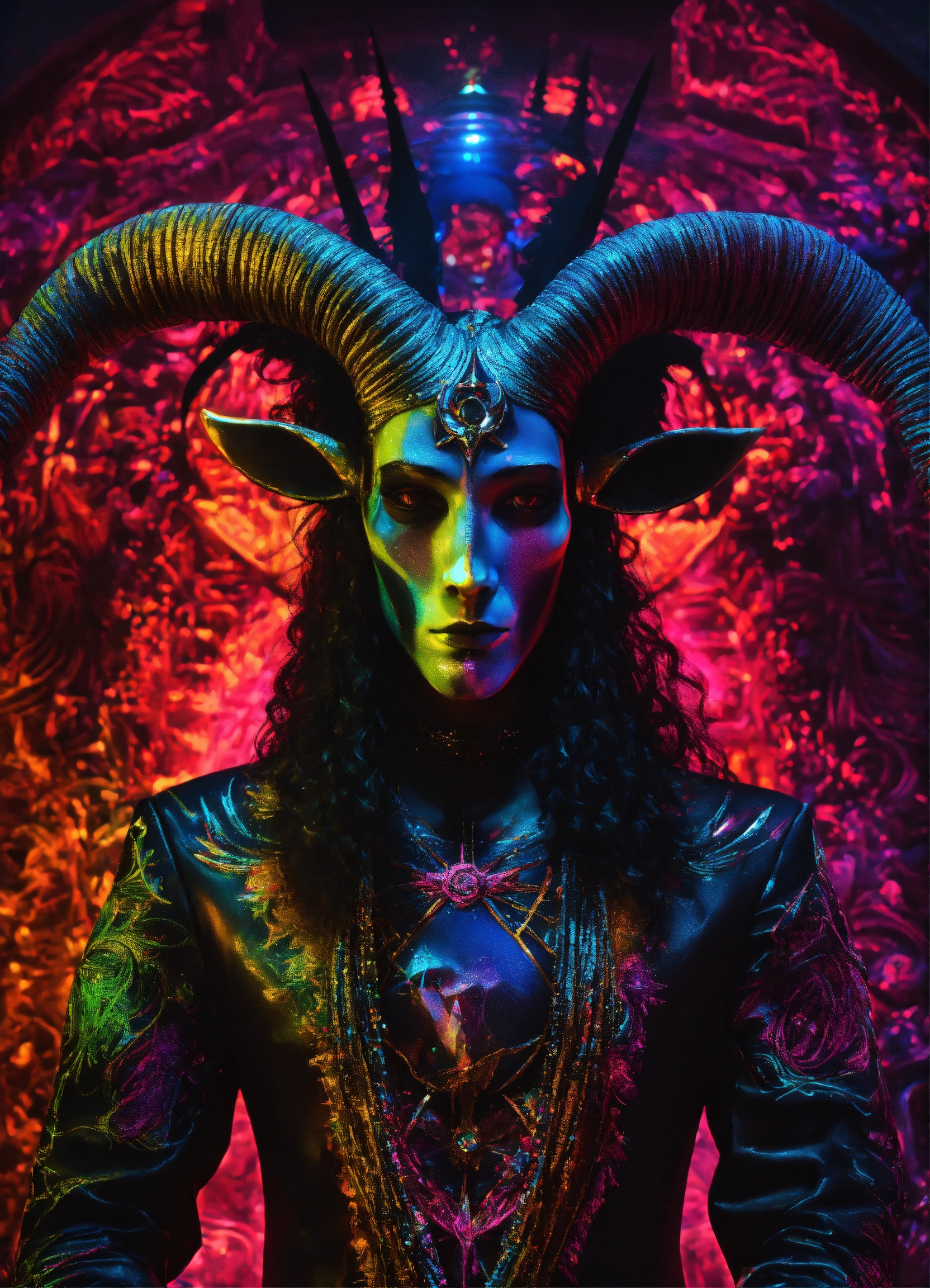 Lexica - Photorealistic 3D portrait of BAPHOMET Lord psytrance slender ...