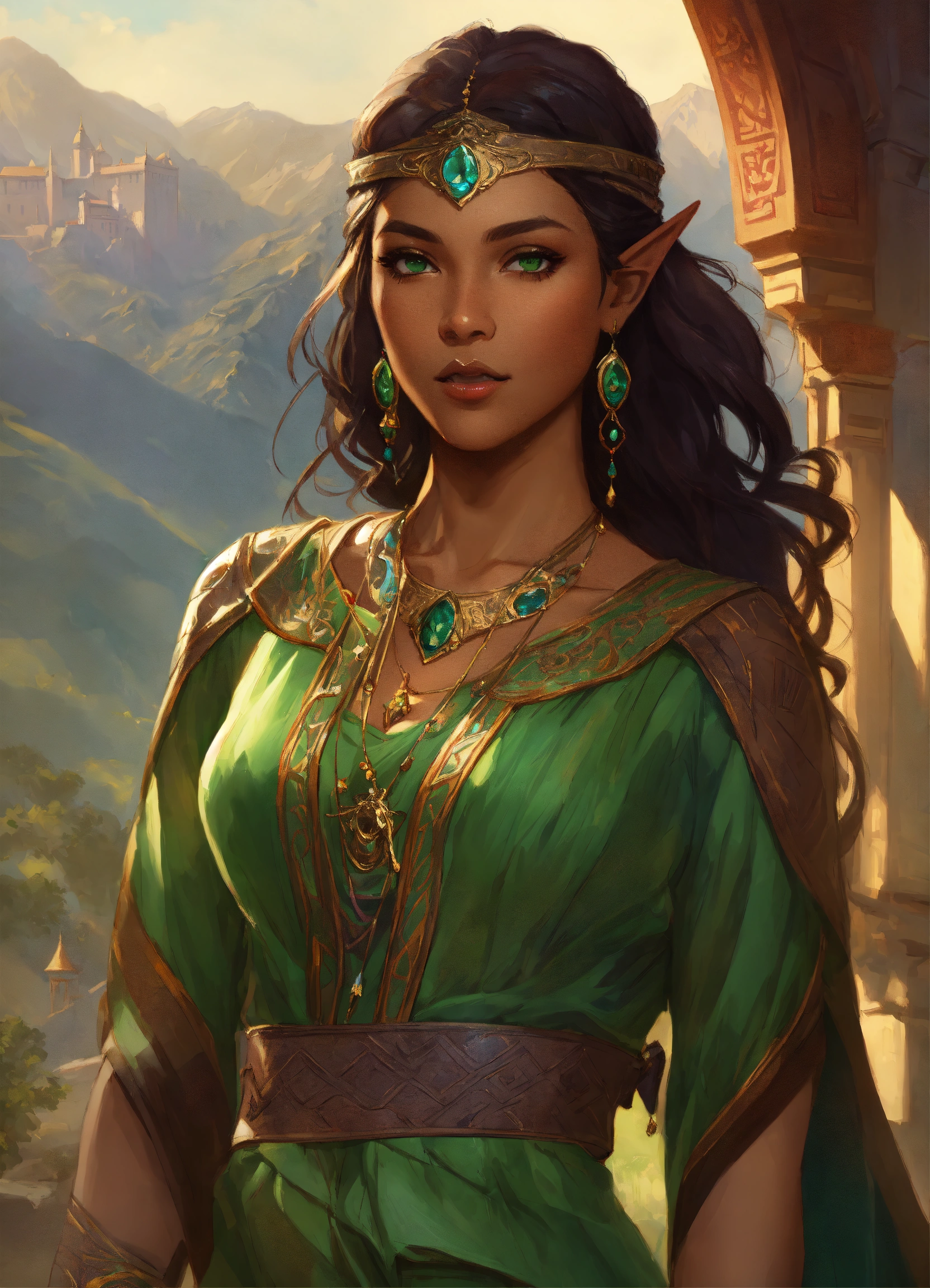 Lexica - Full body portrait of gorgeous elf female scout, high ...