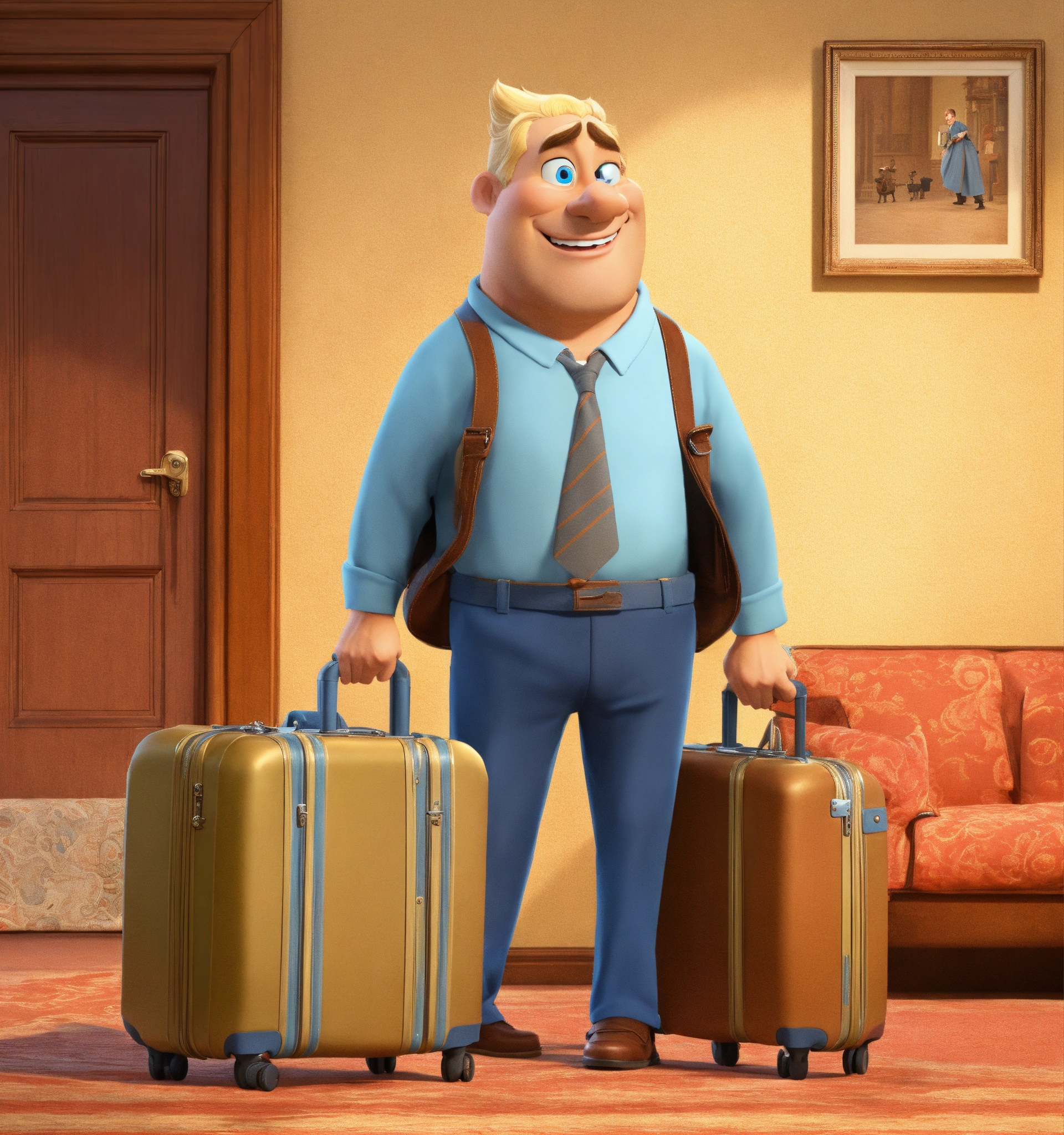 Lexica - Dreamworks middle-aged man blonde full body blue eyes big ...