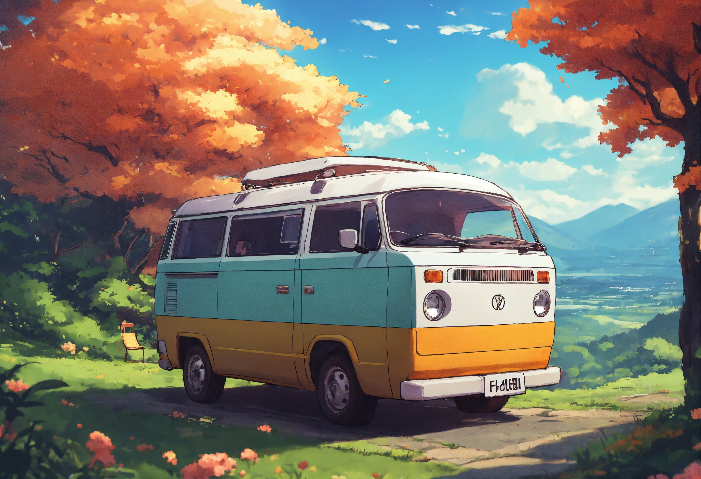 Lexica - Anime lofi combi van landscape
