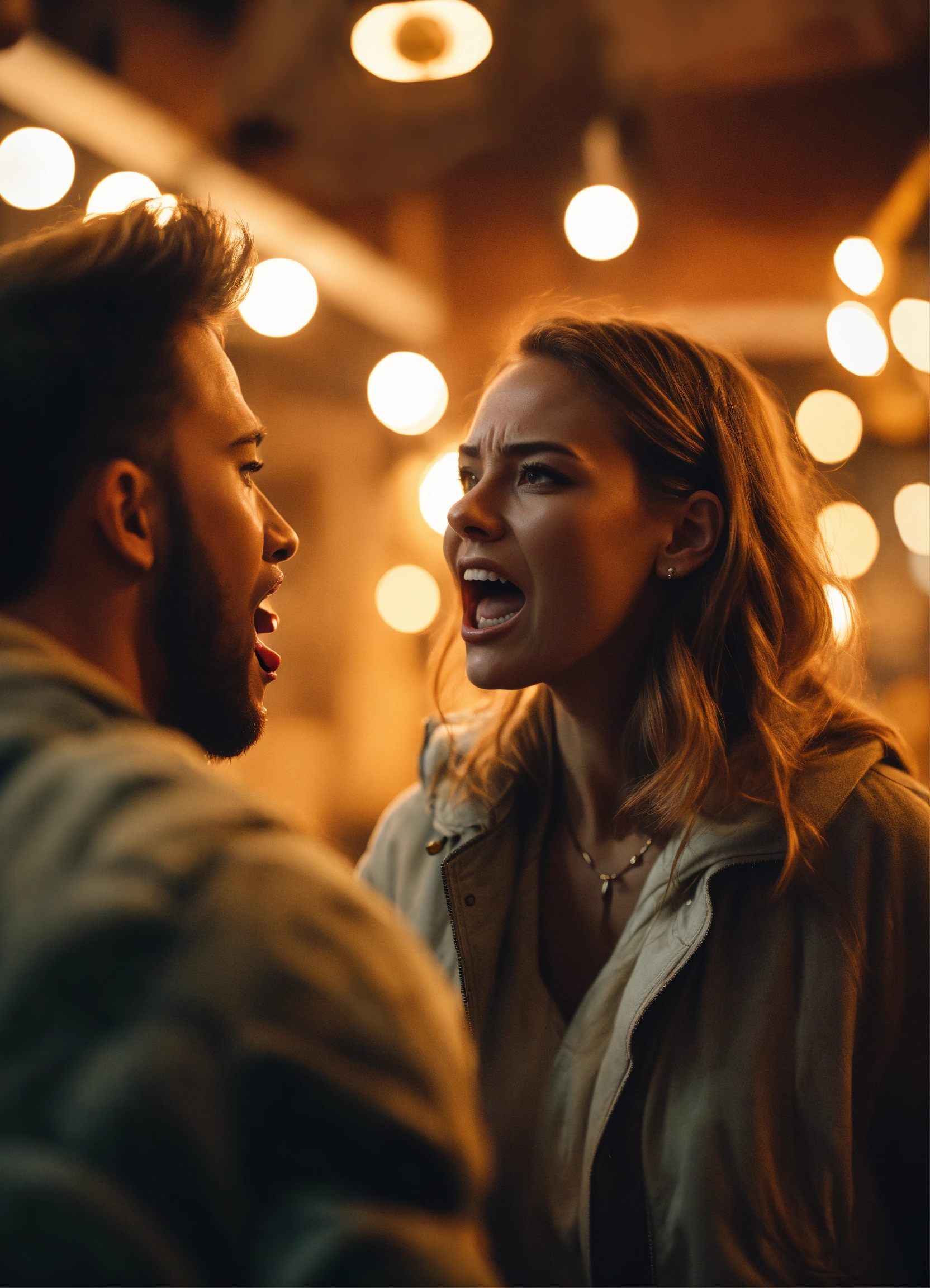 Lexica - Cinematic photo man yelling at woman, realistic details, ultra 8k