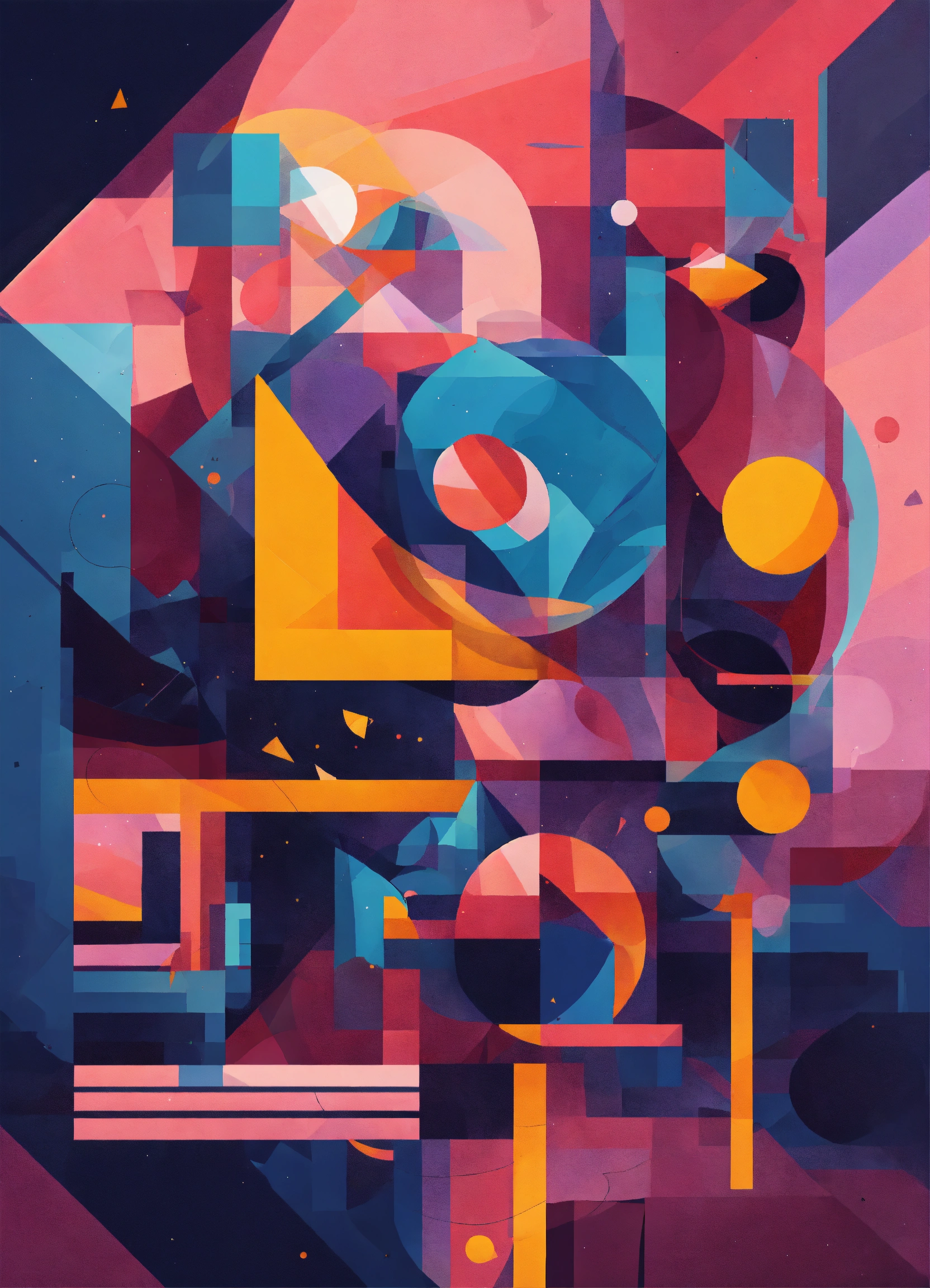 Lexica - Abstract design and minimalist of Cosmic Adventure cubist art ...