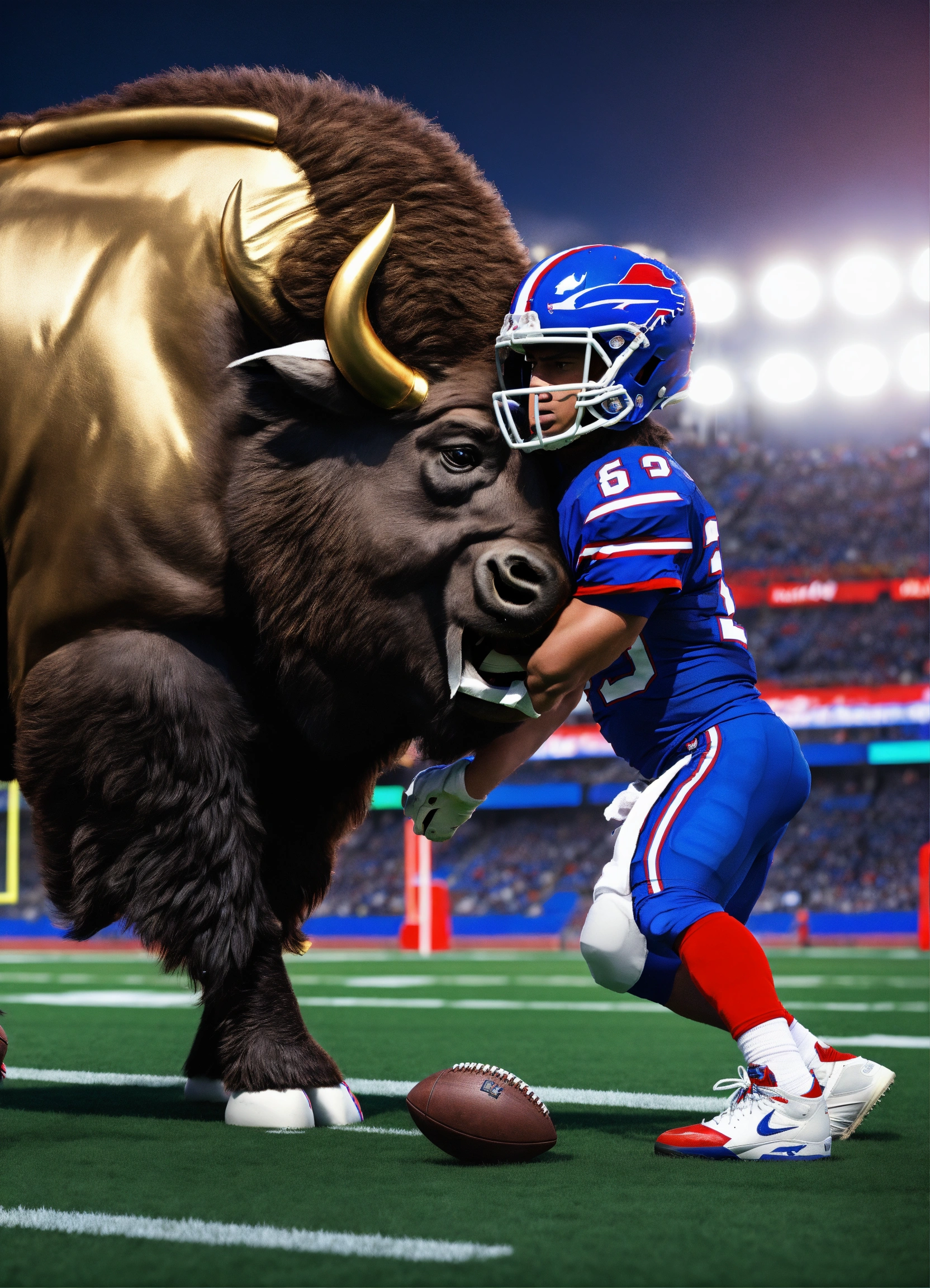 Lexica - Hyper realistic Buffalo Bills football player with uniform and ...