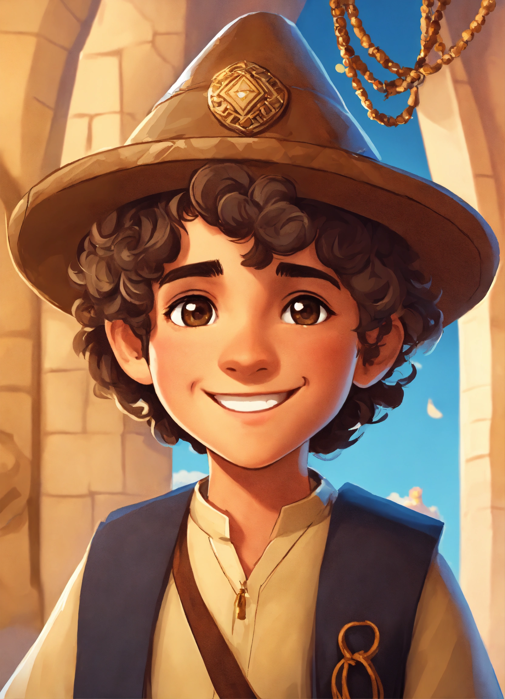 Lexica - Cute medieval jewish boy with kippa and jewish tassel, looking ...