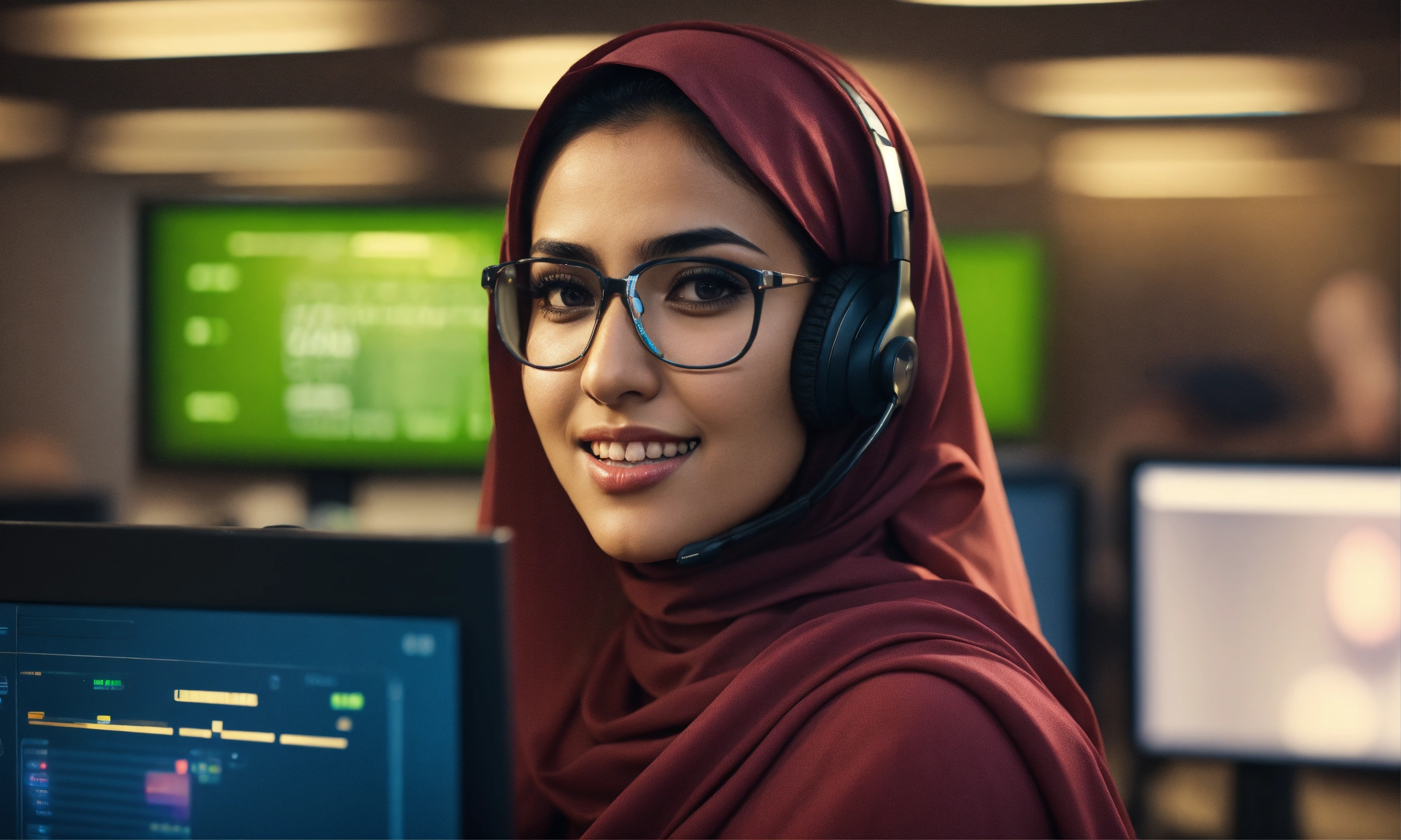 Lexica - Saudi women, in call center, photo-realistic, 8K, high definition