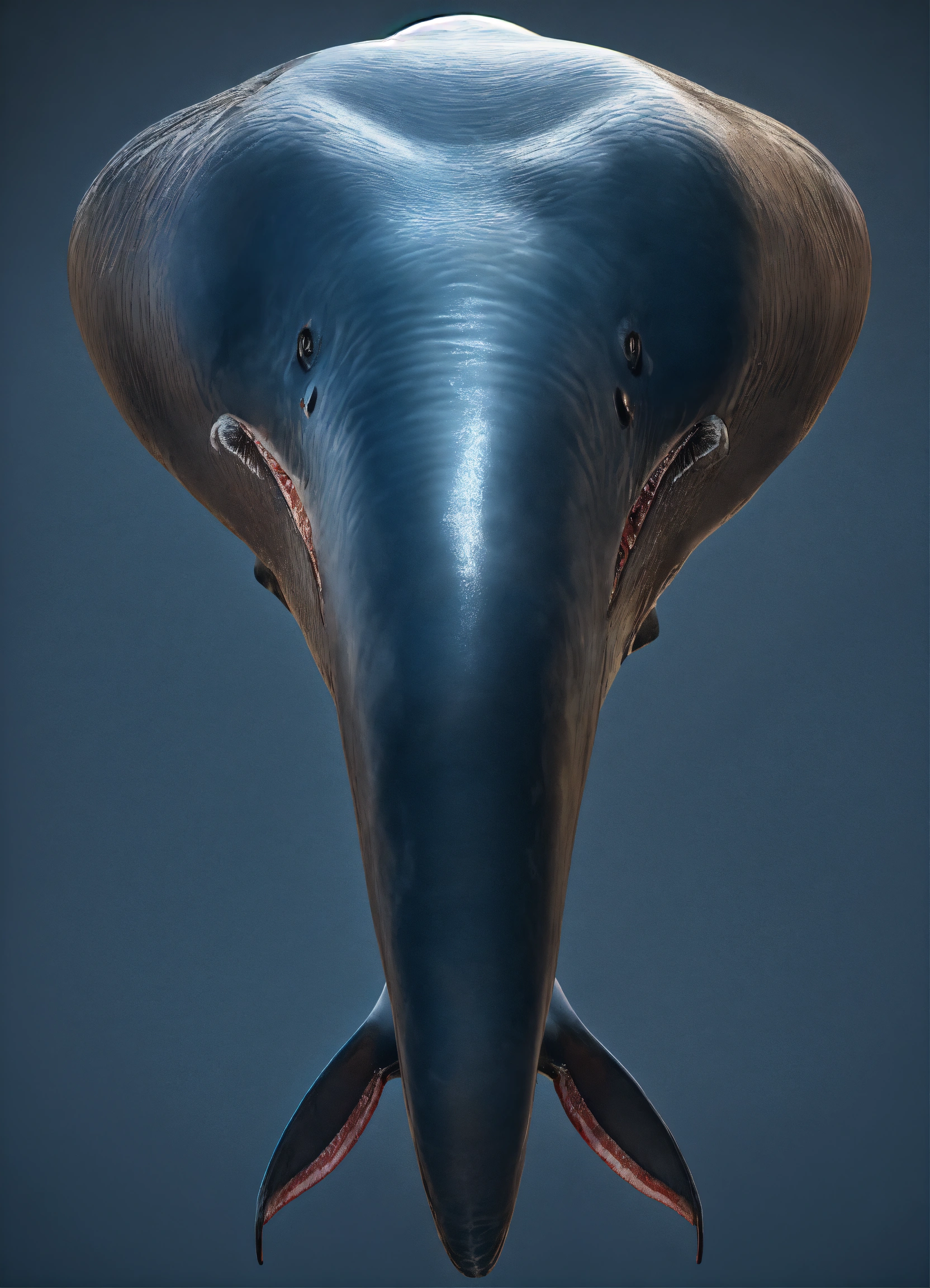 Lexica - Sperm whale head from above photo realistic 3d
