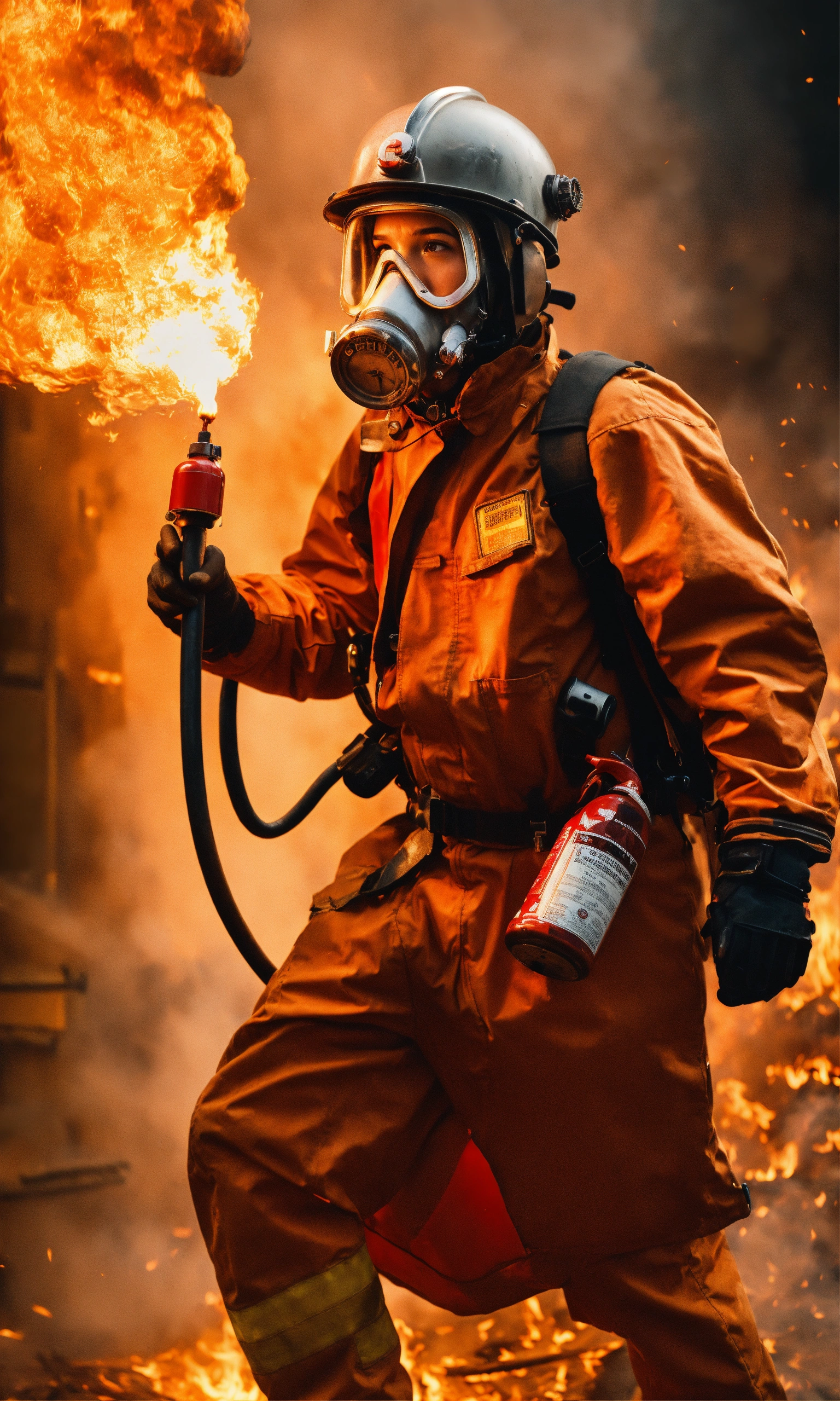 Lexica - This picture captures a person wearing a safety suit and ...