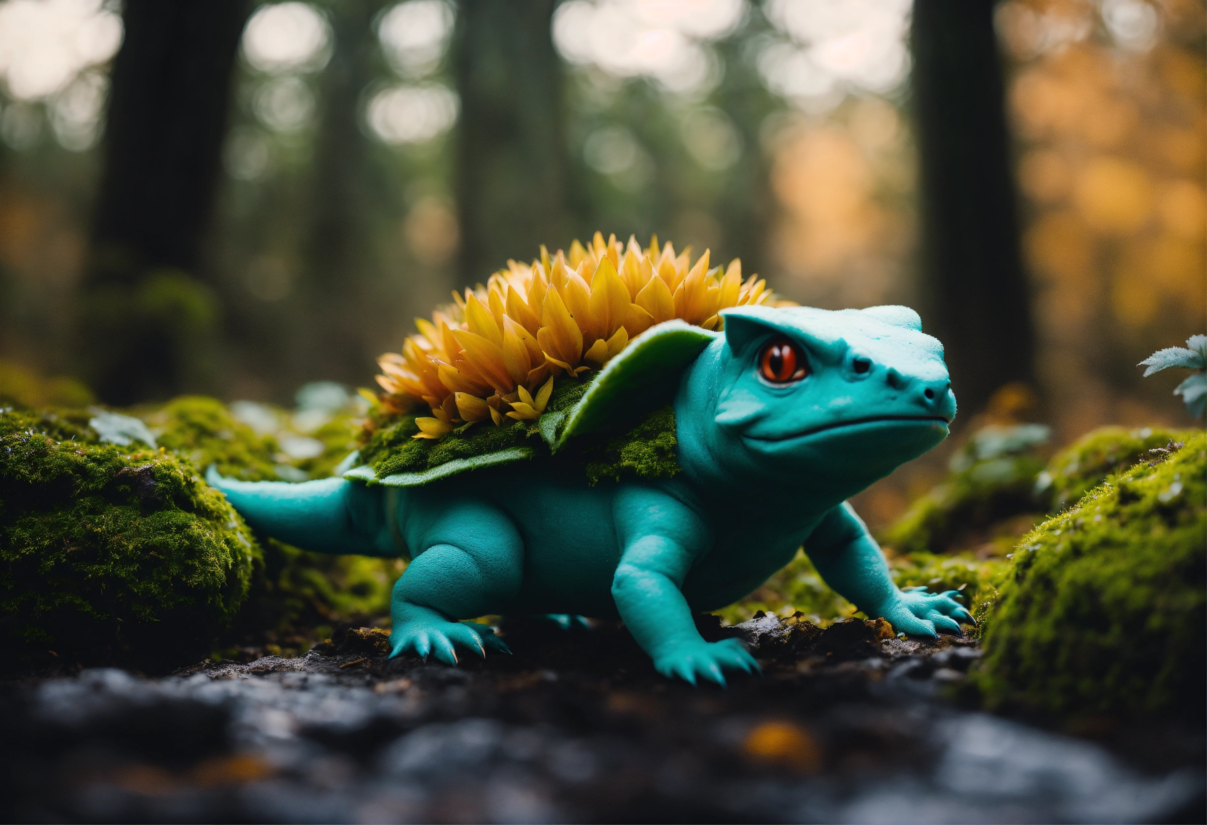 Lexica - Minimal, cinematic, a realistic venusaur animal among the ...