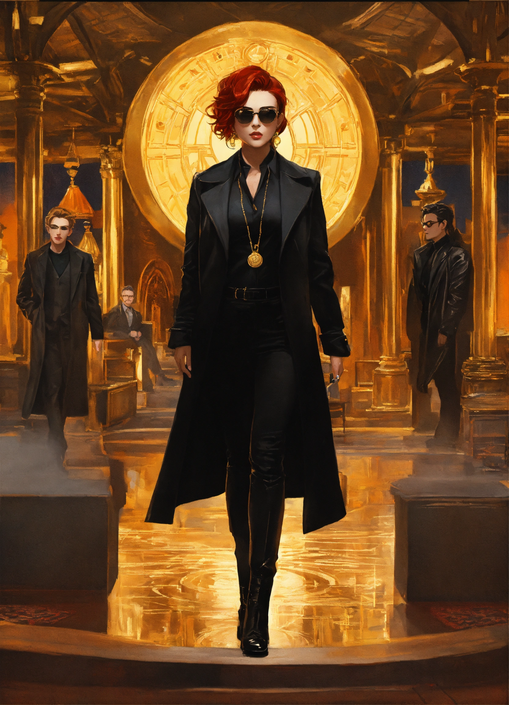 Lexica - Good omens as woman, female Crowley wearing black clothes suit ...