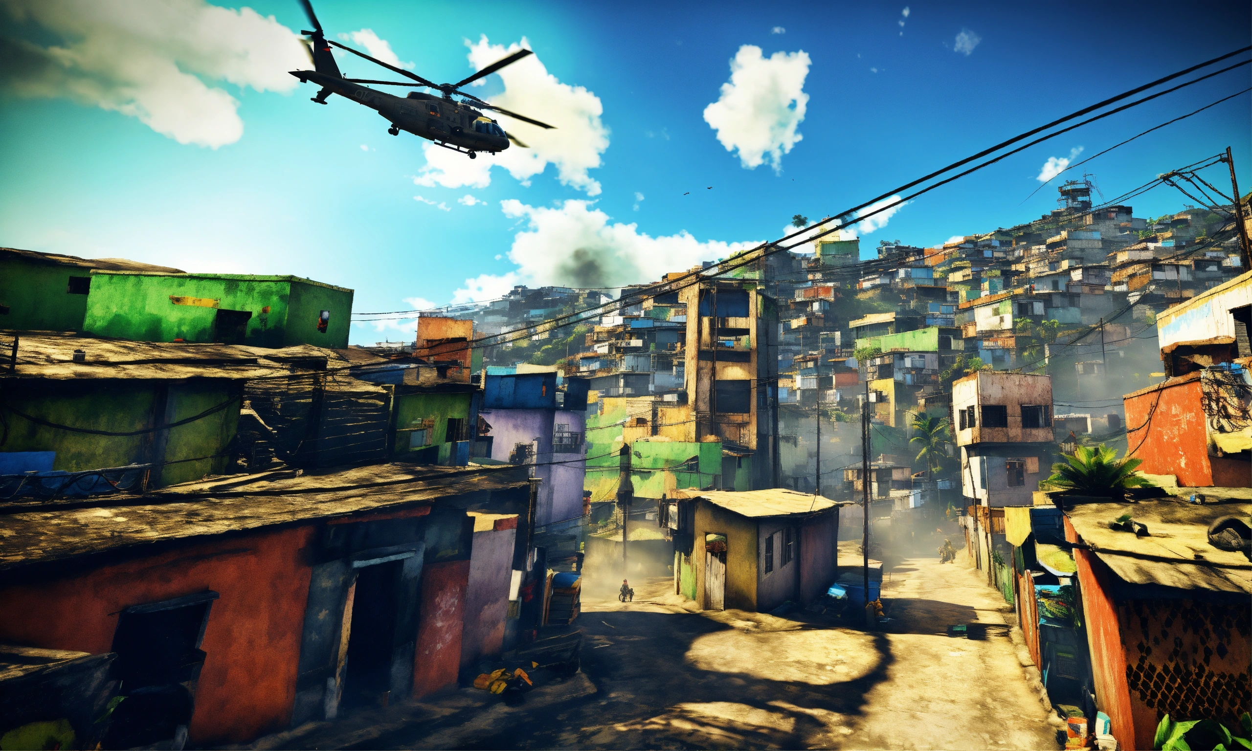 Lexica - Favela call of duty, blue sky