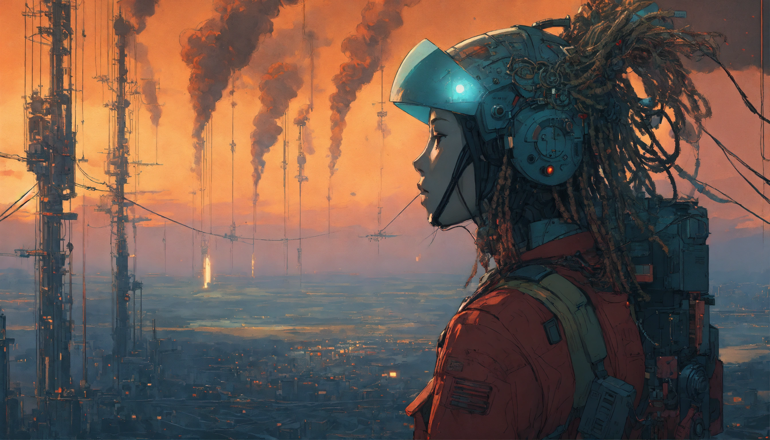 Lexica - [a robot dreadlocks made of wires smoking] [moonscape ...