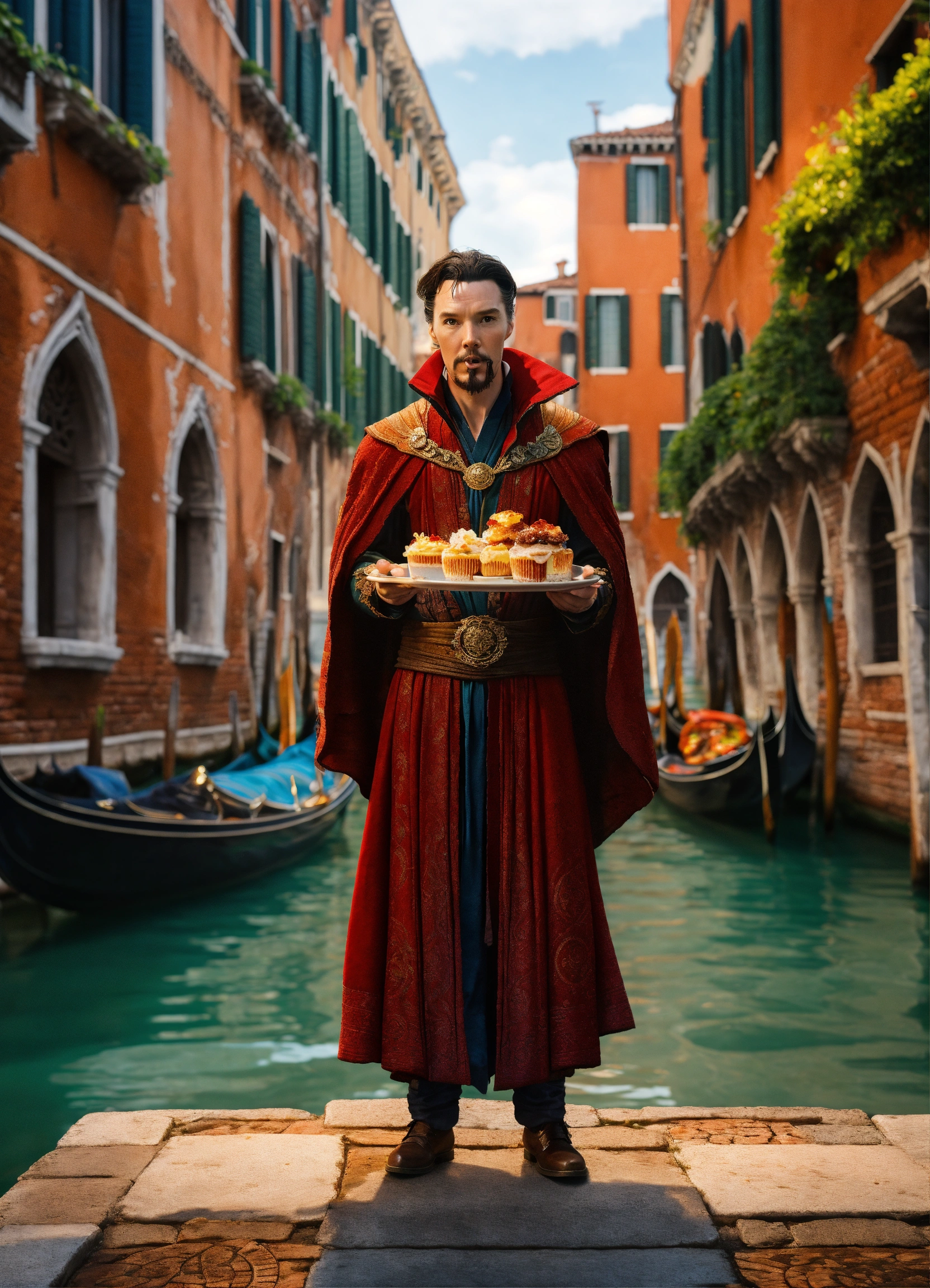 Lexica - Doctor strange standing in front of the Venezia gondol. He is ...