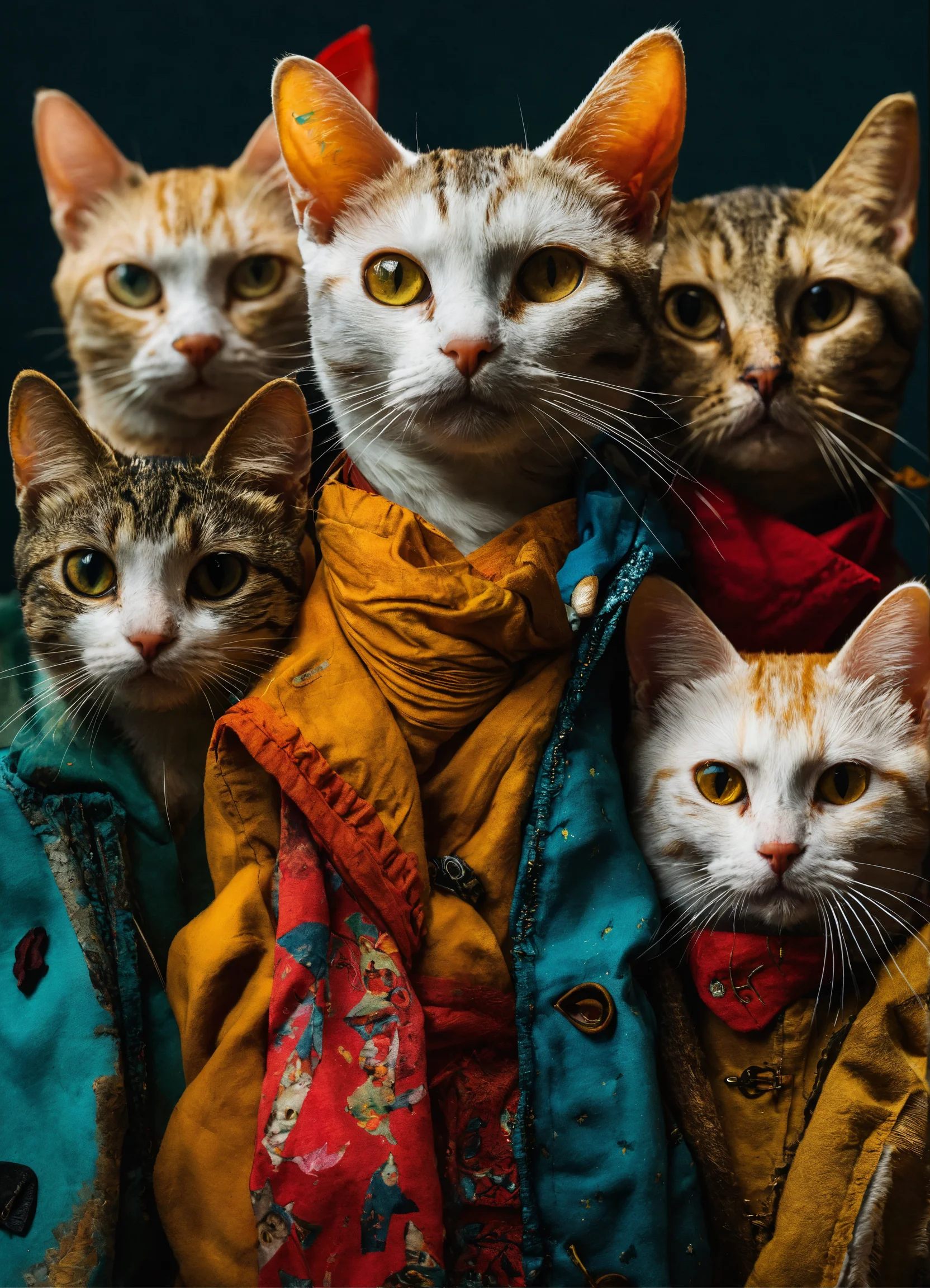 Lexica - A parallel world where only cats evolved, crowd of cats ...