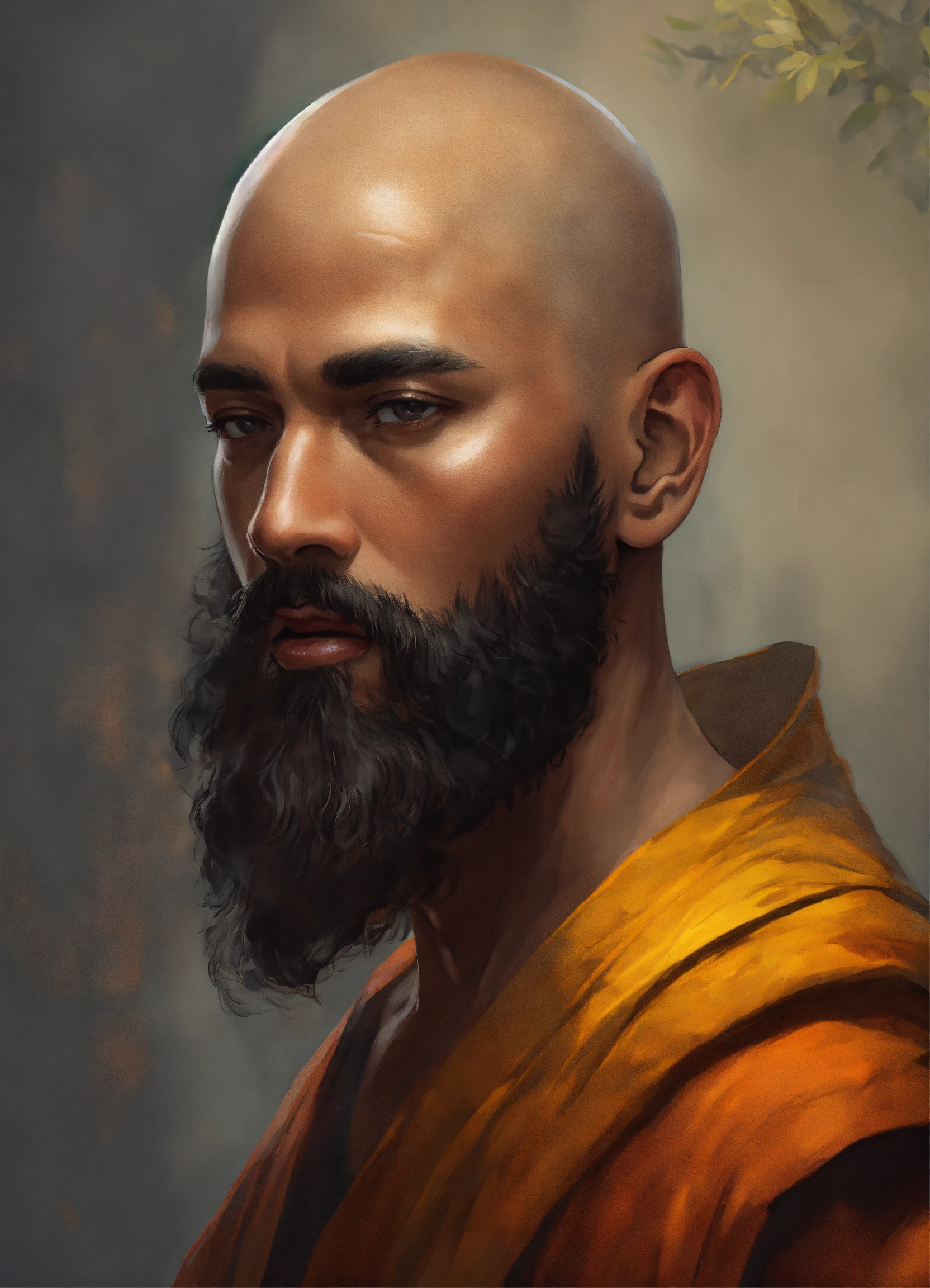 Lexica - Male human monk bald black beard
