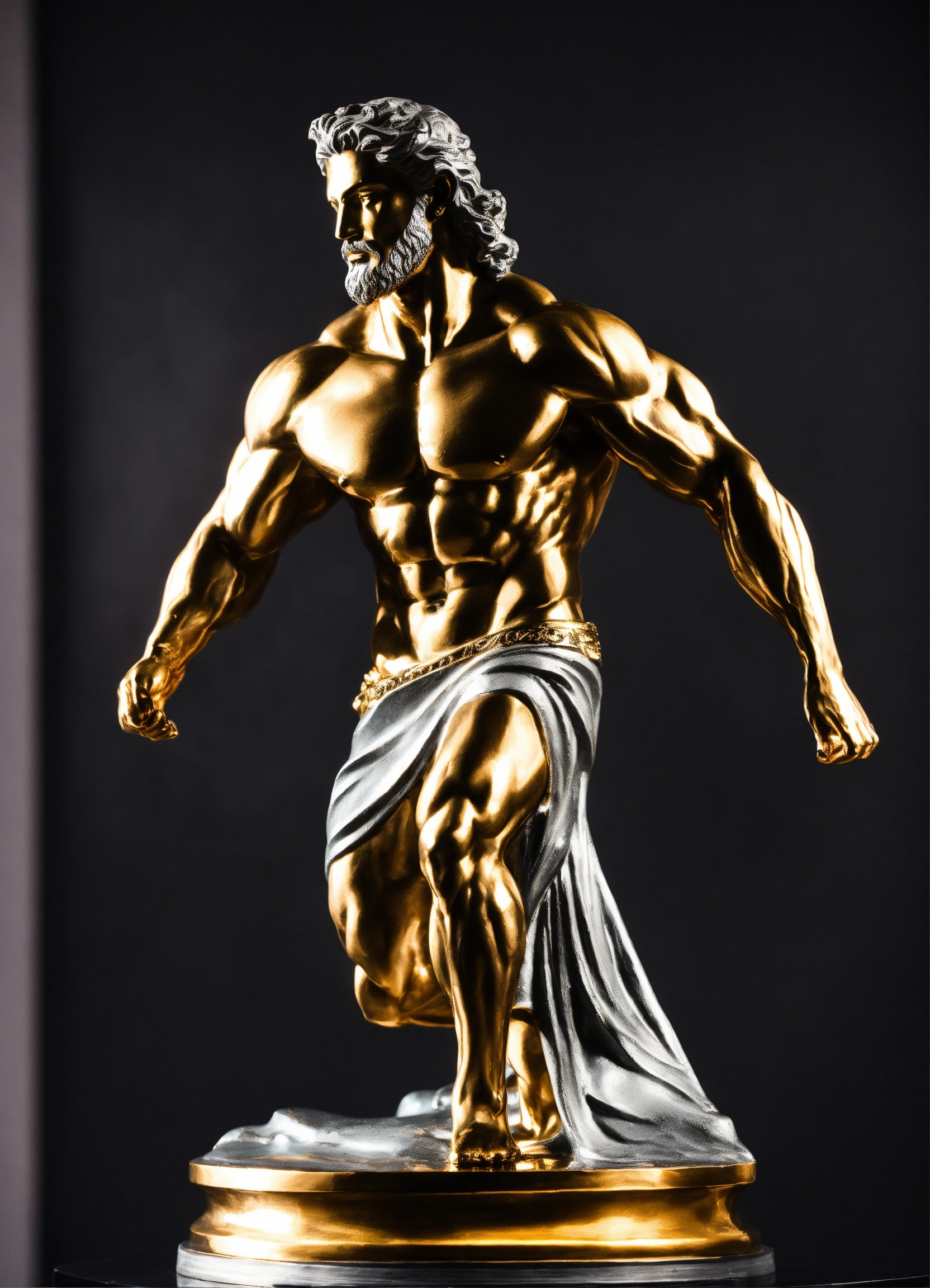 Lexica - A Statue from a muscular Greek god Statue with a wavey middel ...