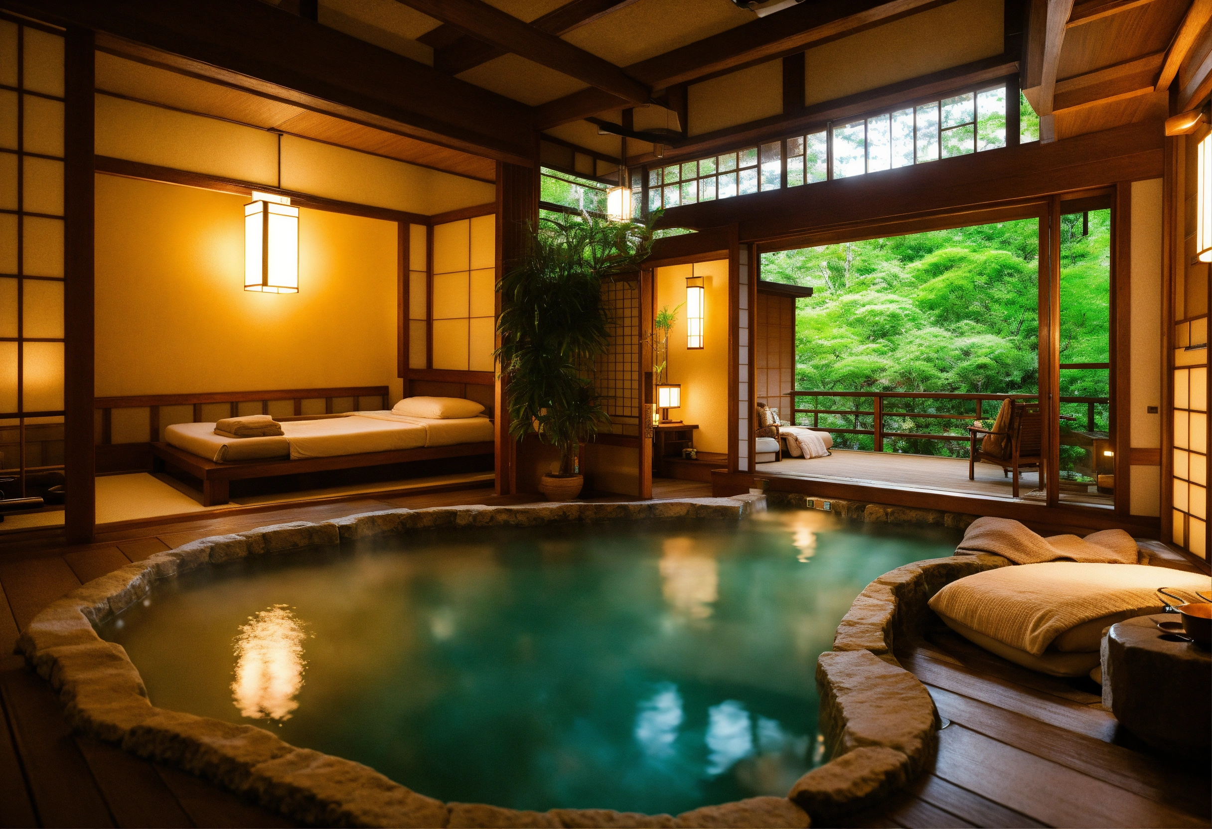 Lexica - Reiko Kobayakawa in luxurious Japanese hot springs room