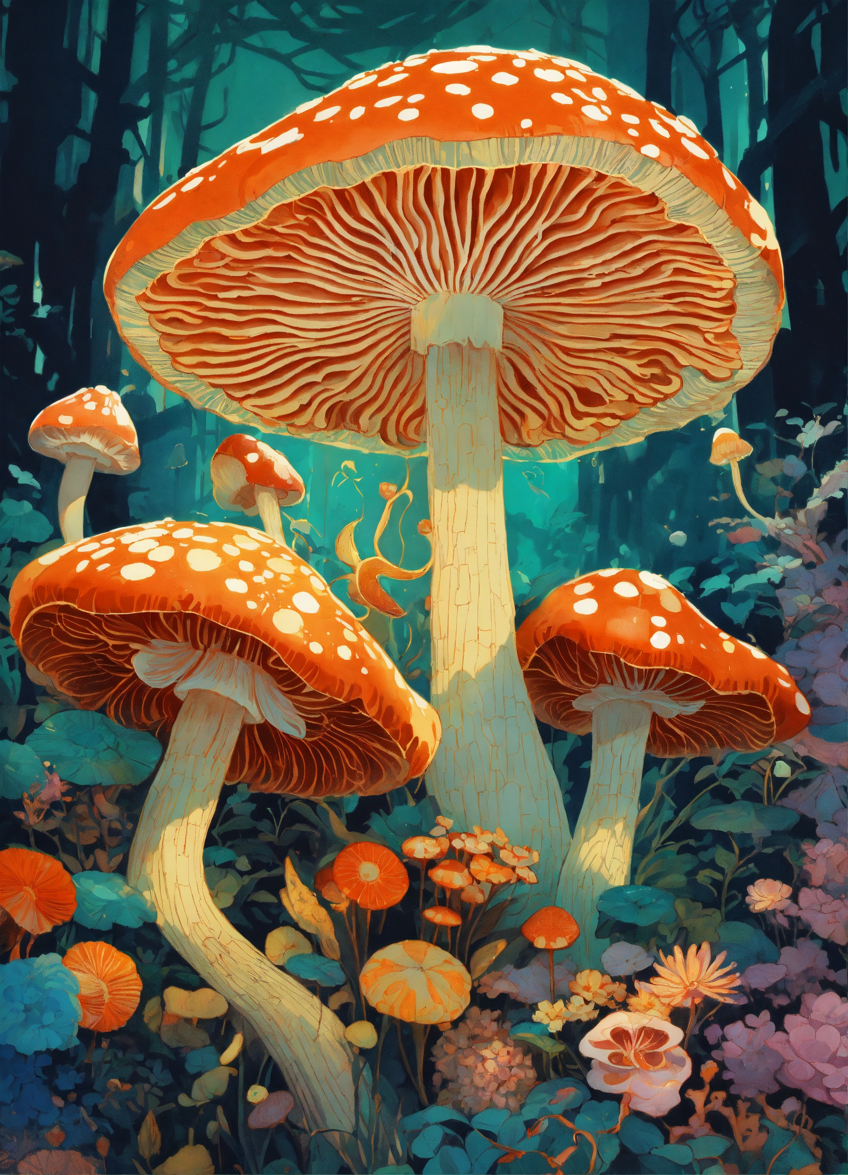 Lexica - Paper craft style mushrooms and flowers ernst haeckel maria ...