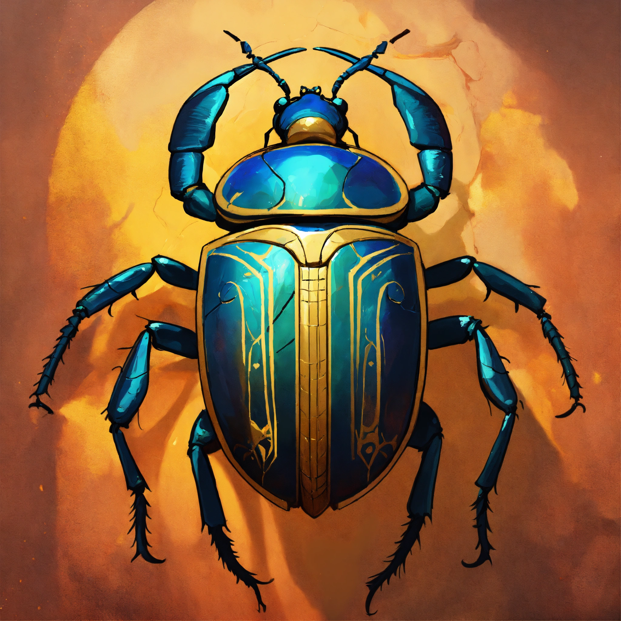 Lexica - Scarab beetle ancient egypt symbol, cartoon oil paint, 2D ...